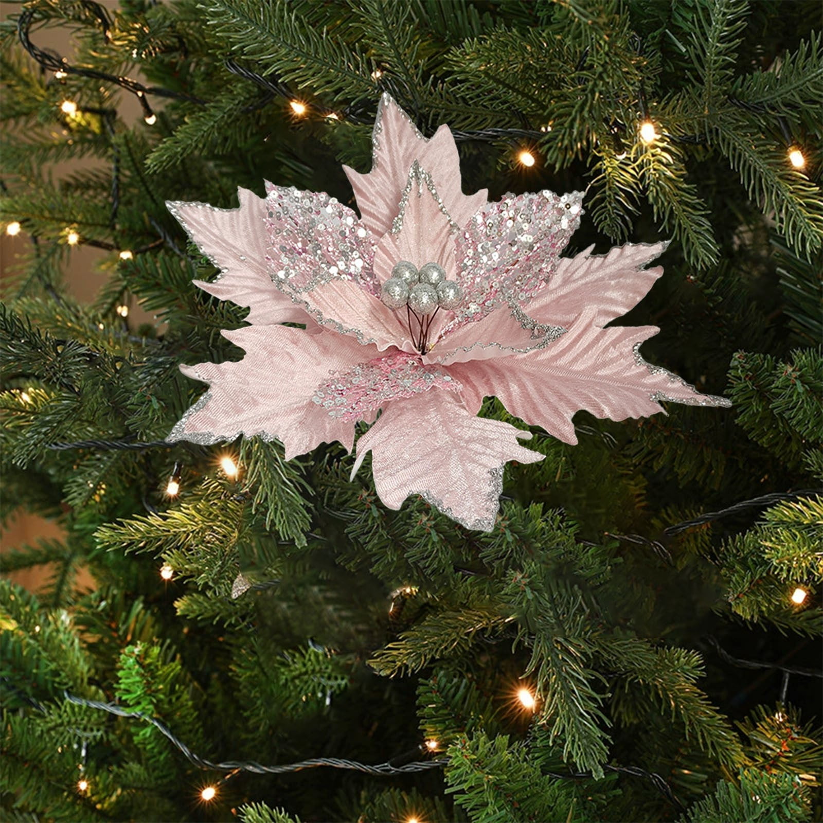 XYAIYT Simulated Flower Christmas Tree Decoration Realistic Cloth ...