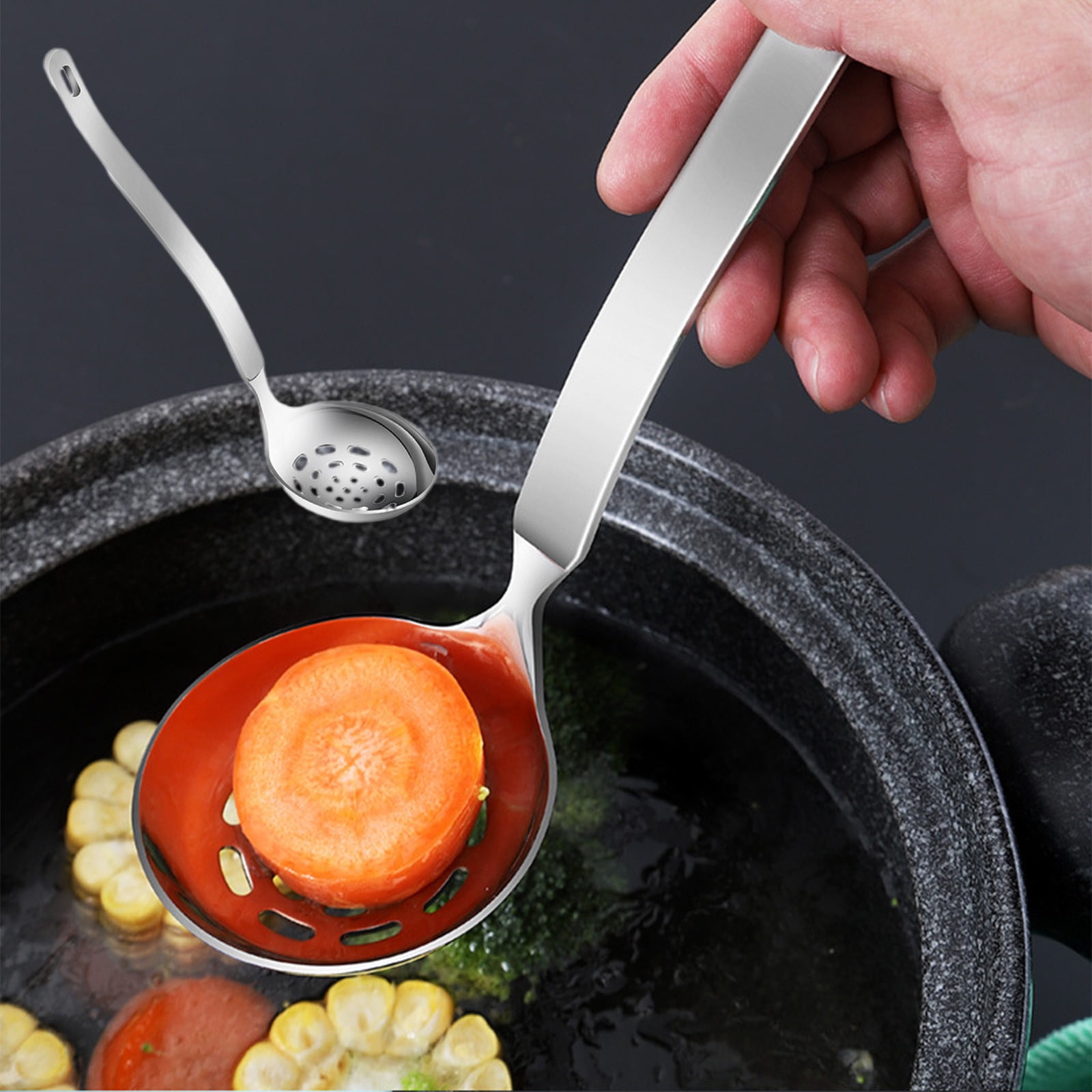 XYAIYT Stainless Steel Soup Spoon Strainer with Insulated Heat Proof ...