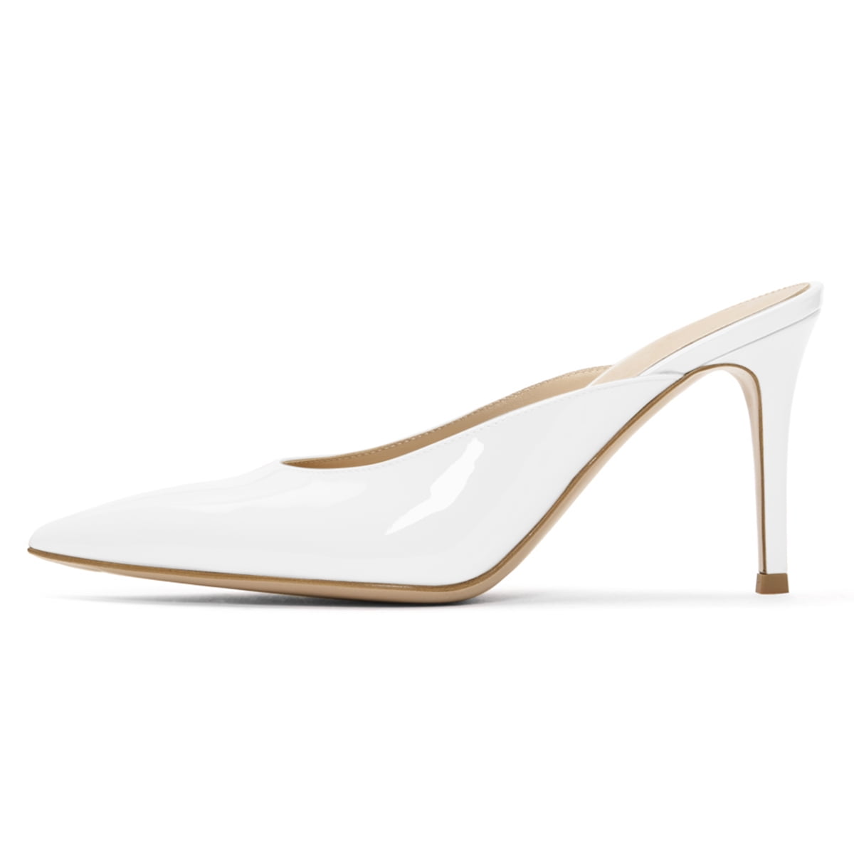 XYD Women Fashion Pointed Toe Mules Backless Stiletto High Heel Pumps ...