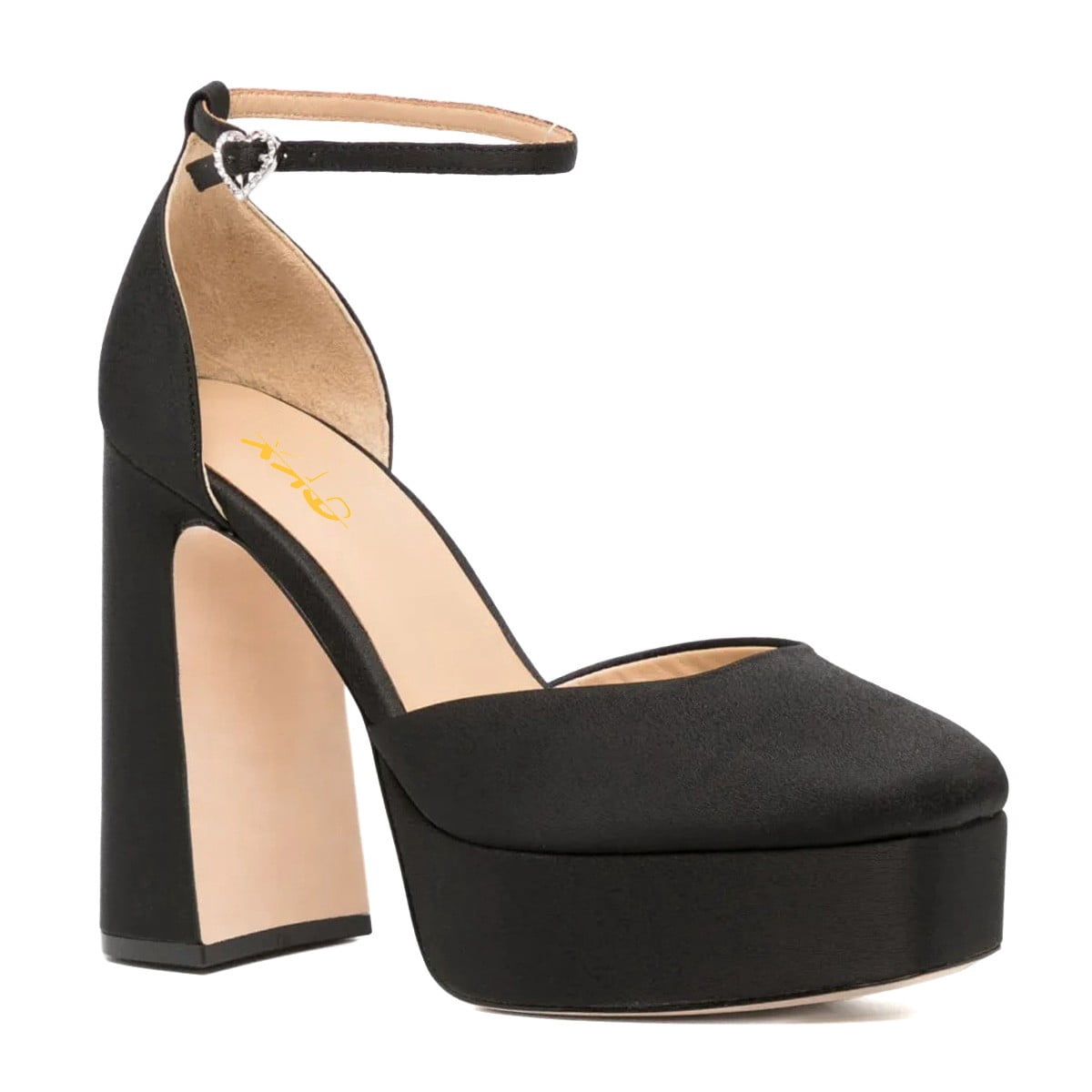XYD Women Platform Thick Block High Heels Square Toe Ankle Strap D ...
