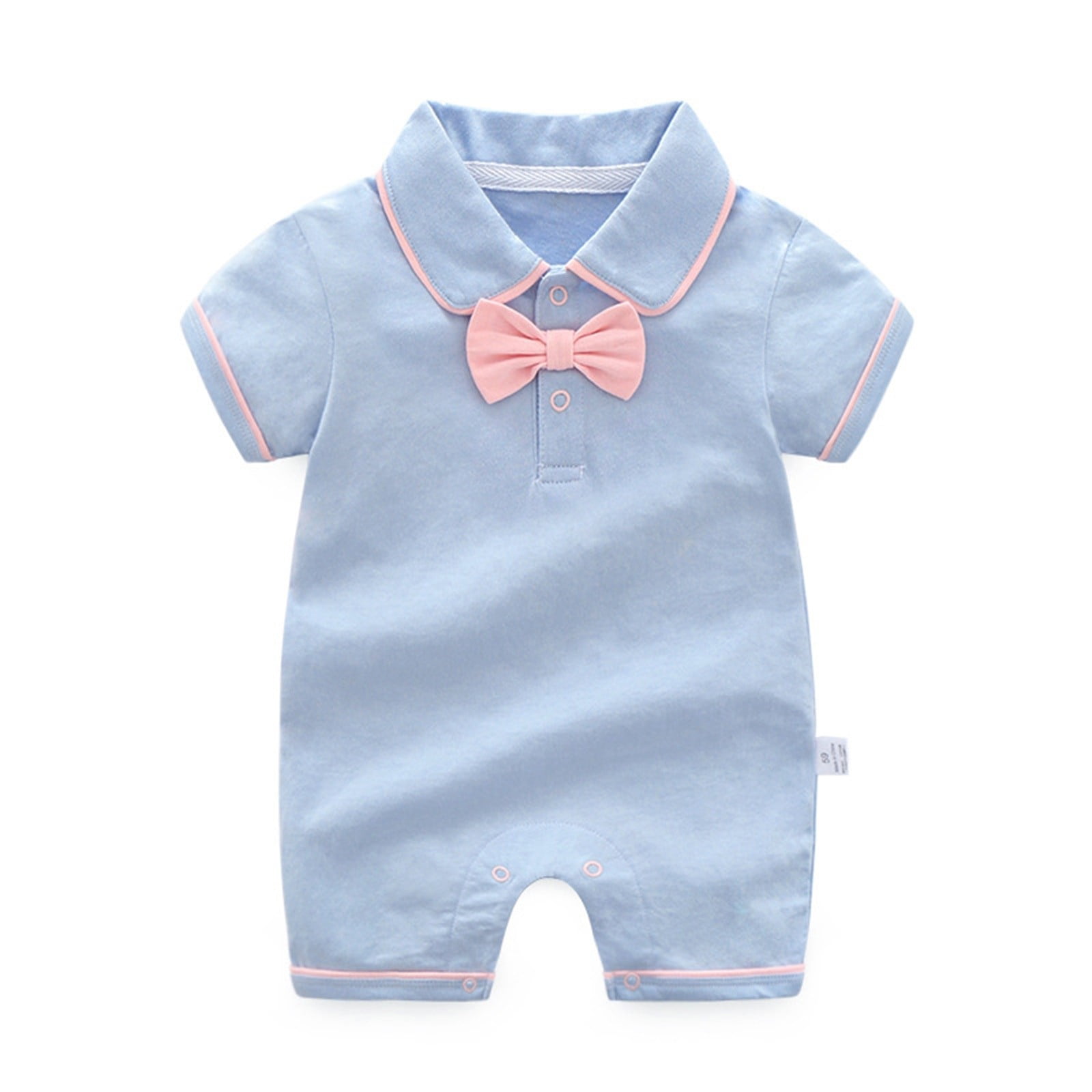 XYIJANI Clearance 0-3 Month Baby Clothes Newborn Baby Boys Bow Short Sleeve Outsie Bodysuit ...