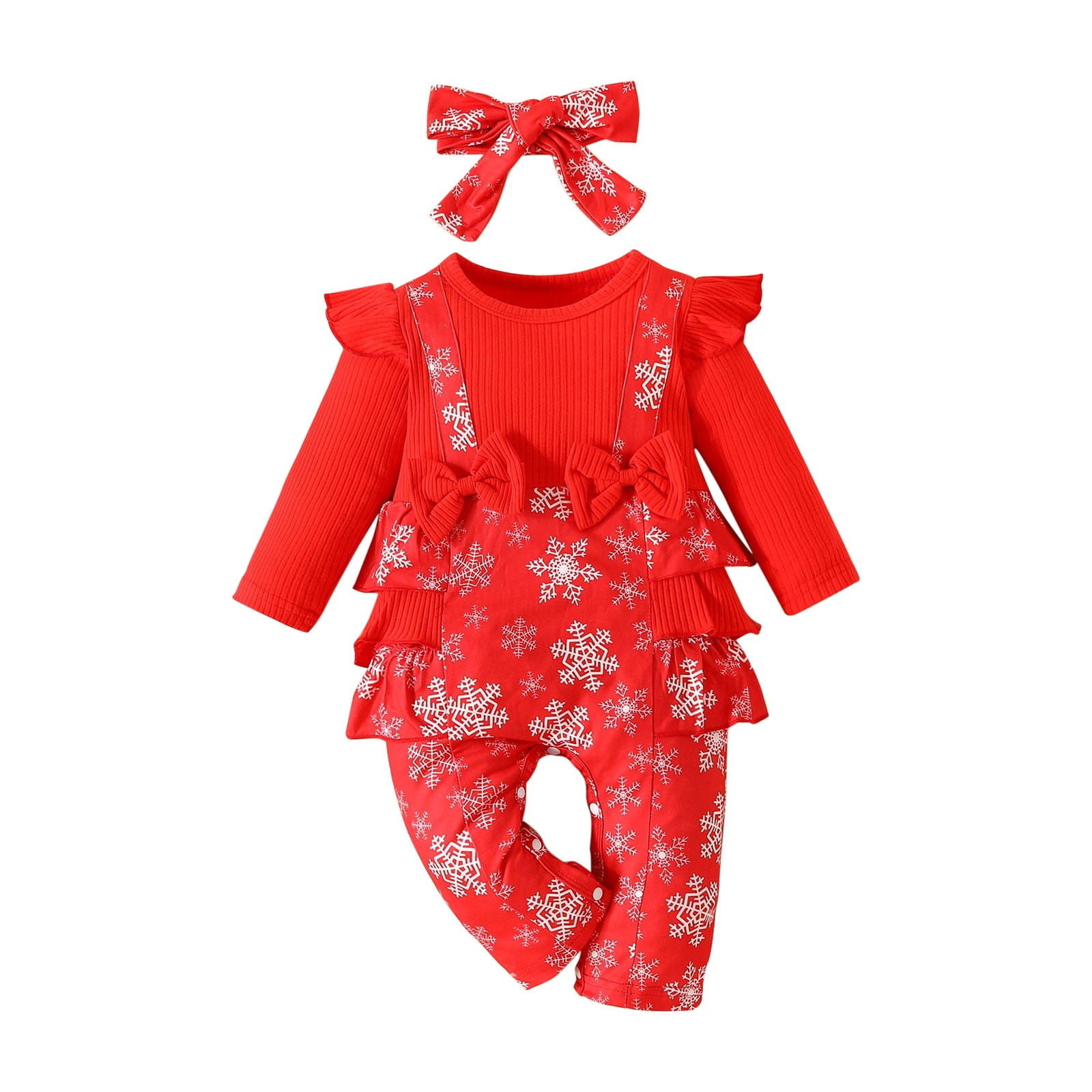 XYIJANI Deals Christmas Baby Onesies 0-3 Months Newborn Baby Girls Boys Christmas Outfits Long ...