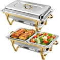 XYJBHB 2 Pack 8QT Chafing Dish Buffet Sets, Stainless Steel Golden ...