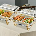 XYJBHB 4 Pack 8QT Chafing Dish Buffet Sets, Stainless Steel Golden ...