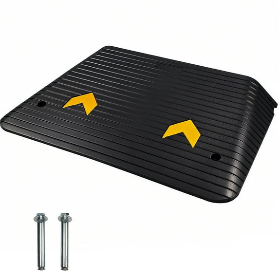 XYJBHB 4" Rise Rubber Threshold Ramp Non-Slip Wheelchair Ramp for ...