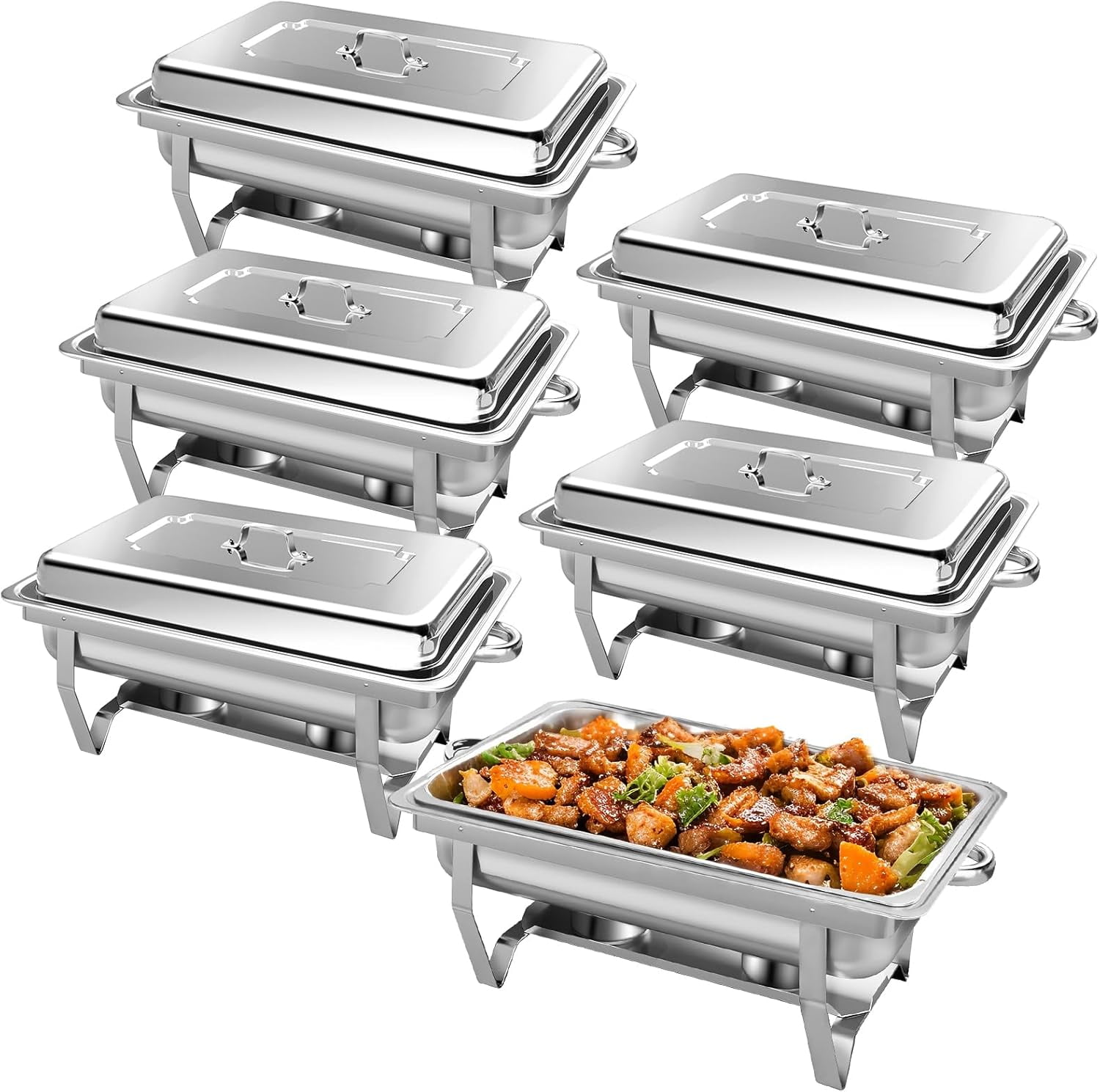 XYJBHB 6 Pack 8QT Chafing Dish Buffet Sets, Stainless Steel Chafing ...