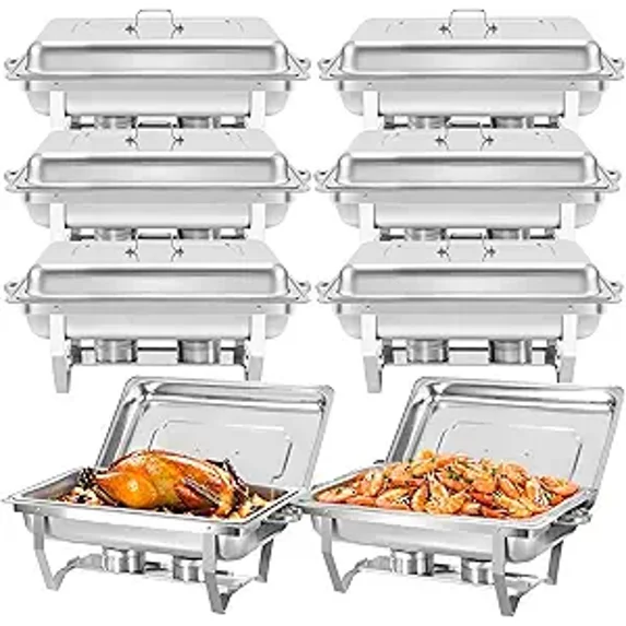 XYJBHB 8 Pack 8QT Chafing Dish Buffet Sets, Stainless Steel Chafing ...