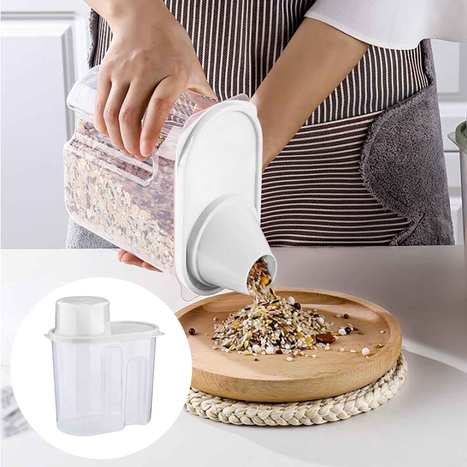 XYKA 1.9L Grain Storage Container Airtight Plastic Dry Food Storage Box ...