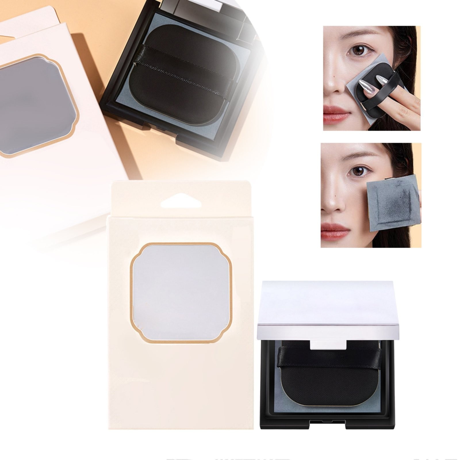 XYKA 100pcs Oil Sheets for Face with Mirror and Puff, Oil Blotting ...