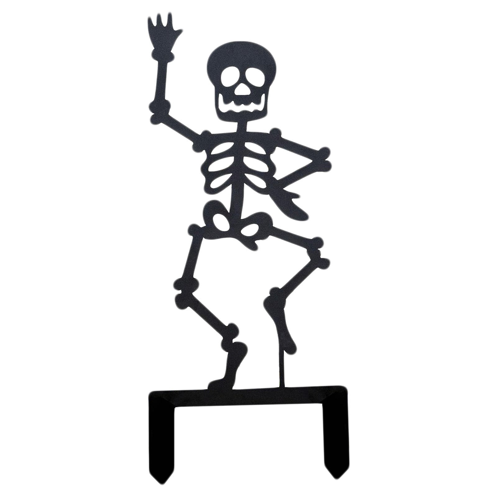 XYKA 15.75 Inch Halloween Skeleton Metal Yard Signs - Black Gothic ...