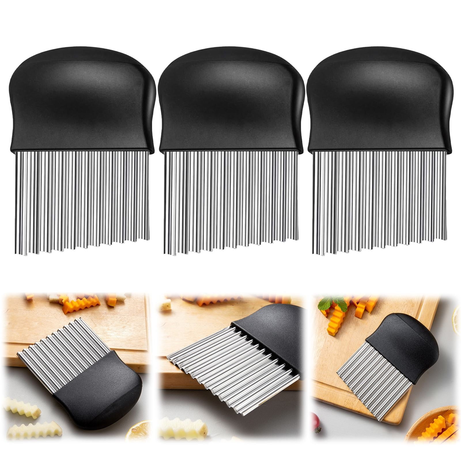 XYKA 2024 Upgraded Large French Fry Slicer Stainless Crinkle Cutter for ...