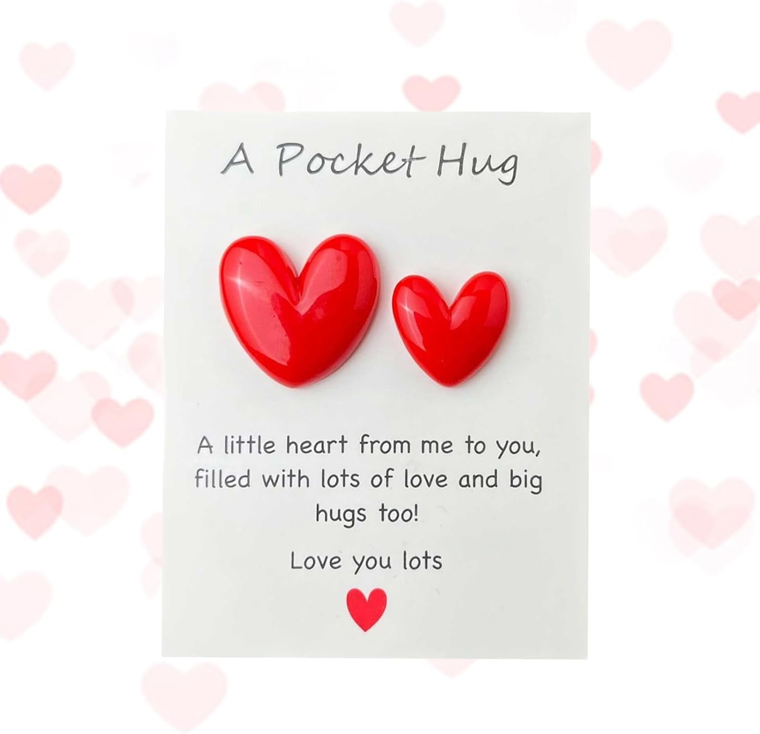 XYKA 24 Pack Little Pocket Heart Hug Cards Keepsake Long Social ...