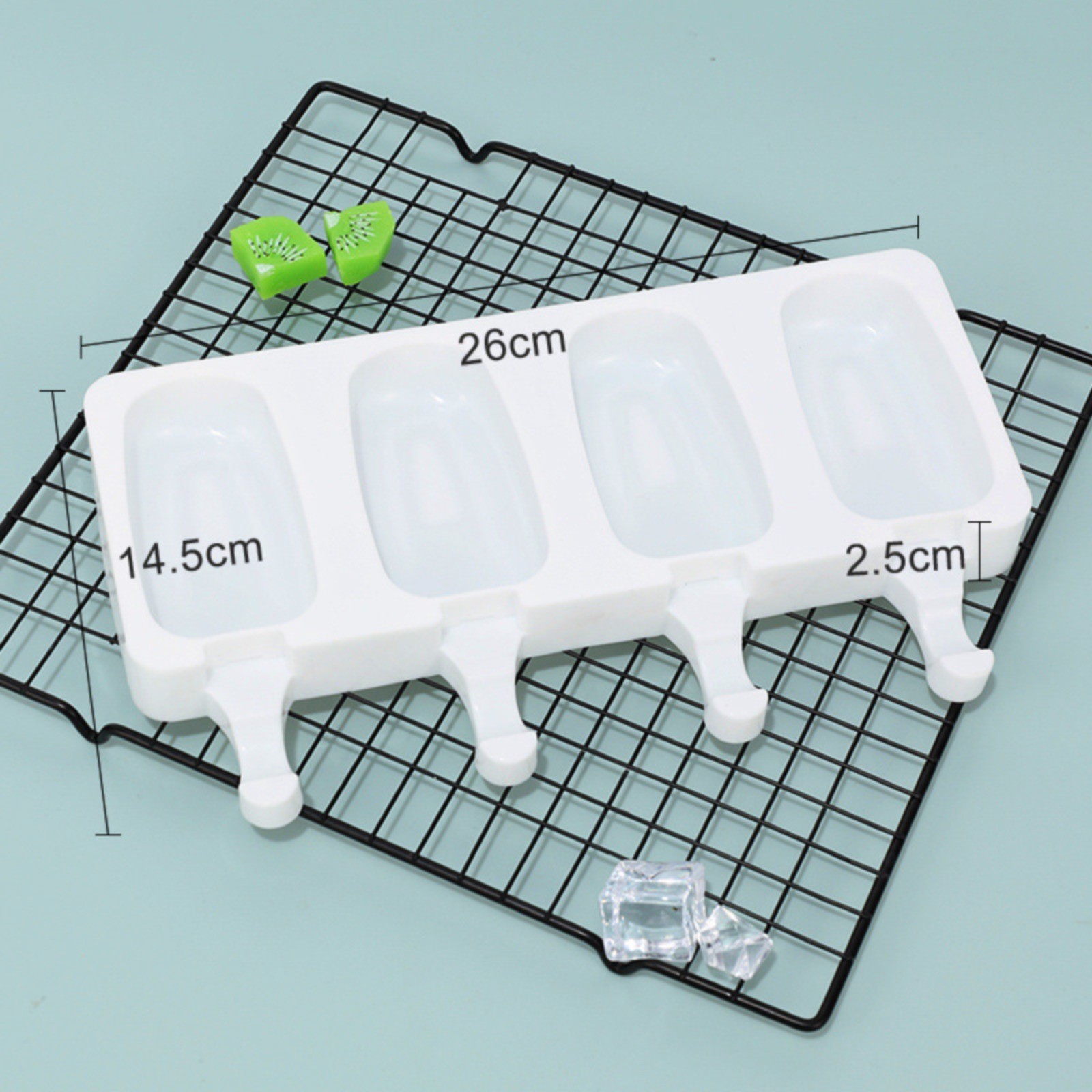 XYKA 4 Cavity Oval Silicone Ice Bars Tray Reusable DIY Ice Lolly for ...