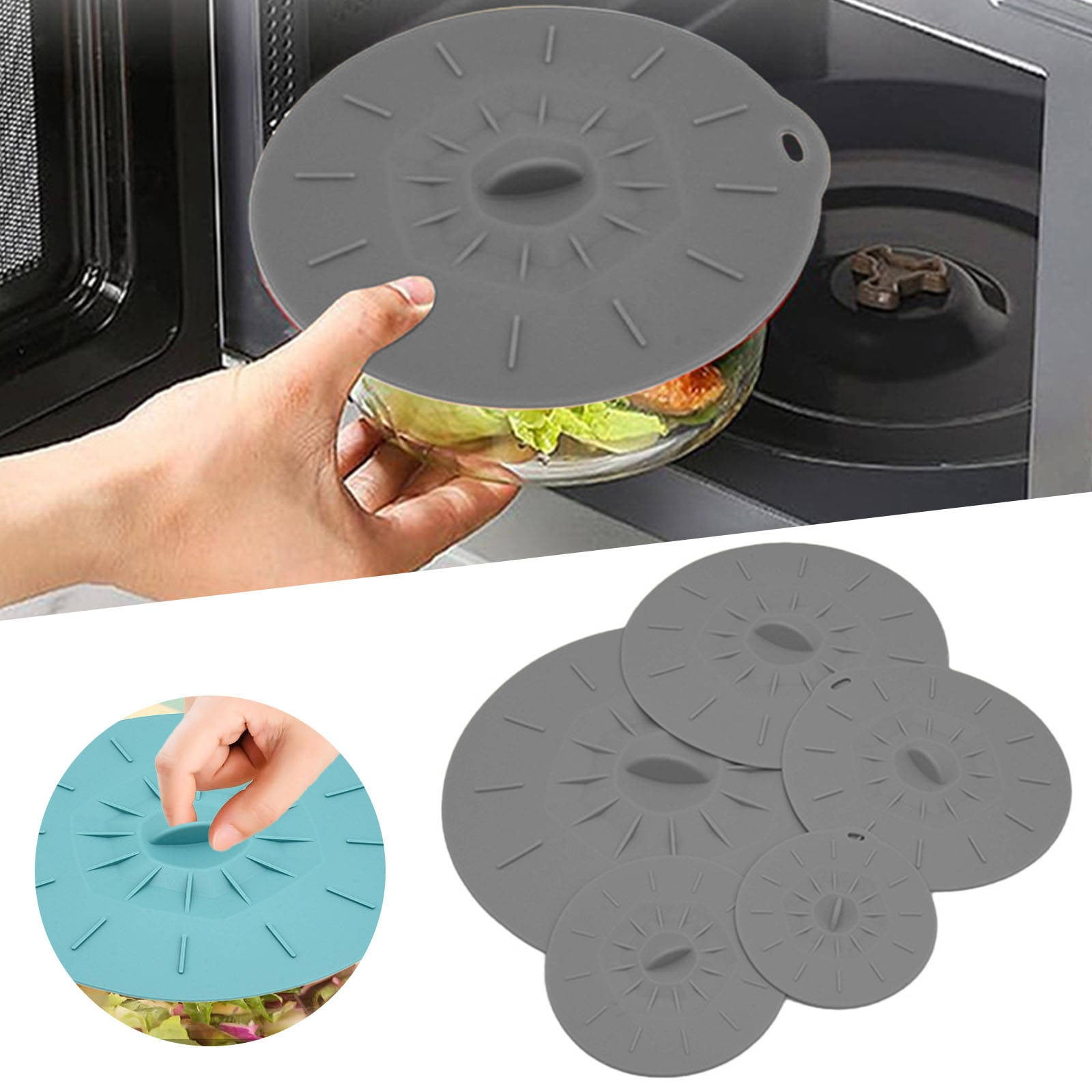 XYKA 5 Pack Silicone Lids, Microwave Splatter Cover, Silicone Lids For ...