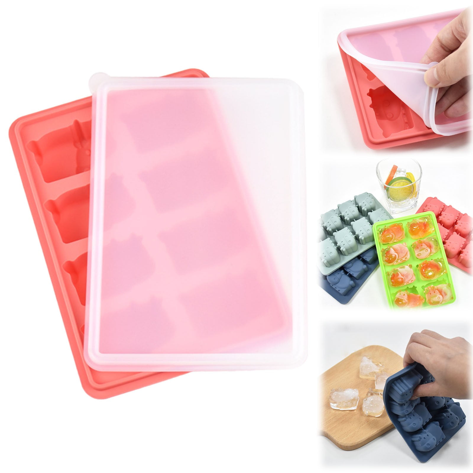 XYKA 6 Grids Cute Cow Shaped Ice Cube Trays, Food Grade Silicone Ice ...