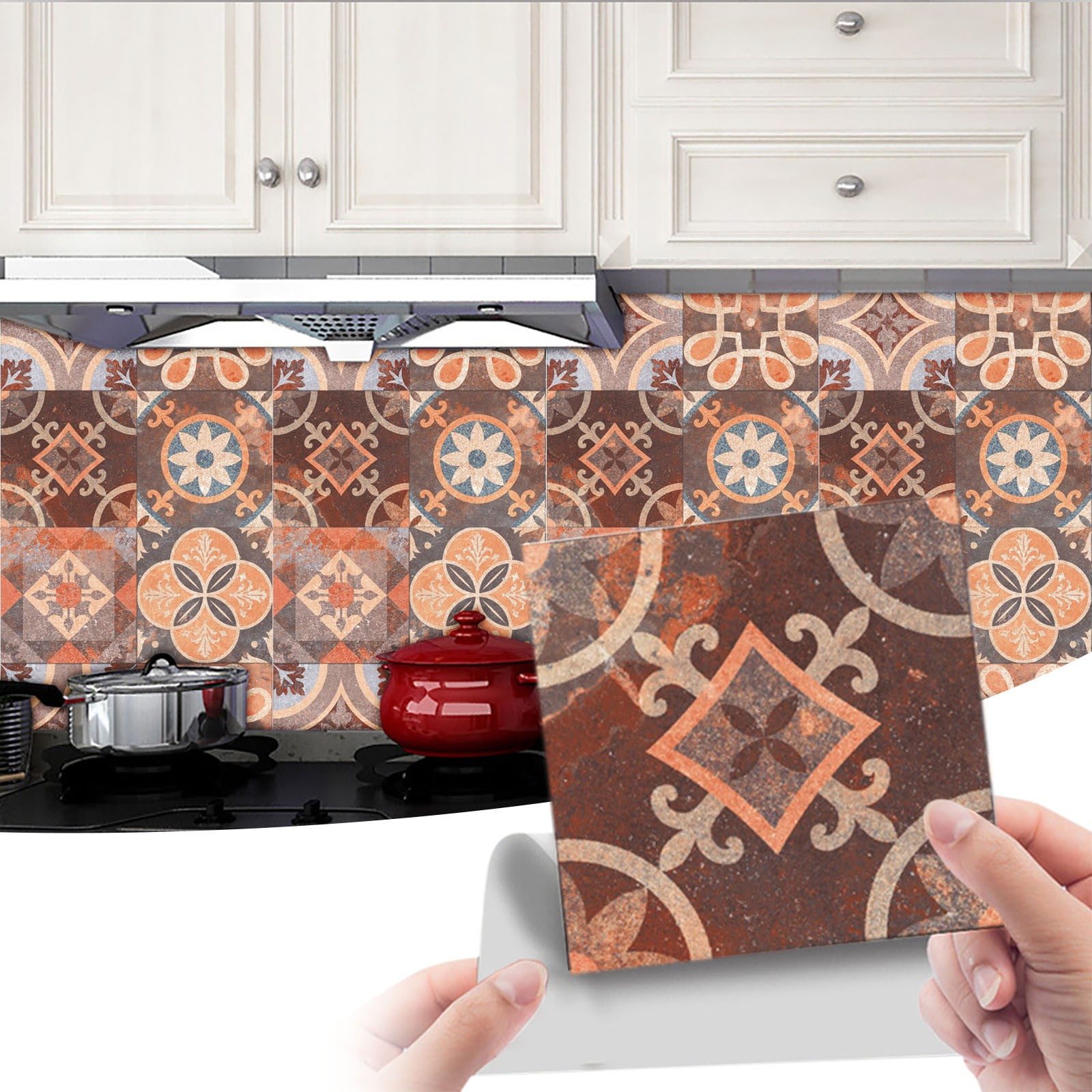 XYKA 6pc Peel and Stick Backsplash And Stick Ceramic Tile Paste 3D ...