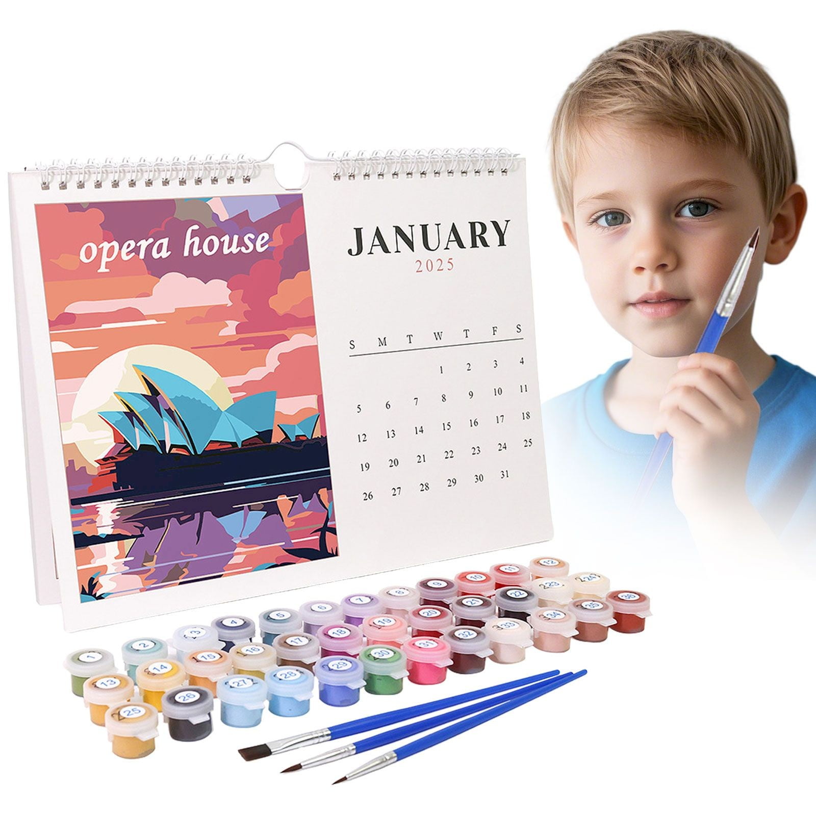 XYKA Art Wall Calendar 2025 Plastic Free Wall Calendar 2025 Paint By ...