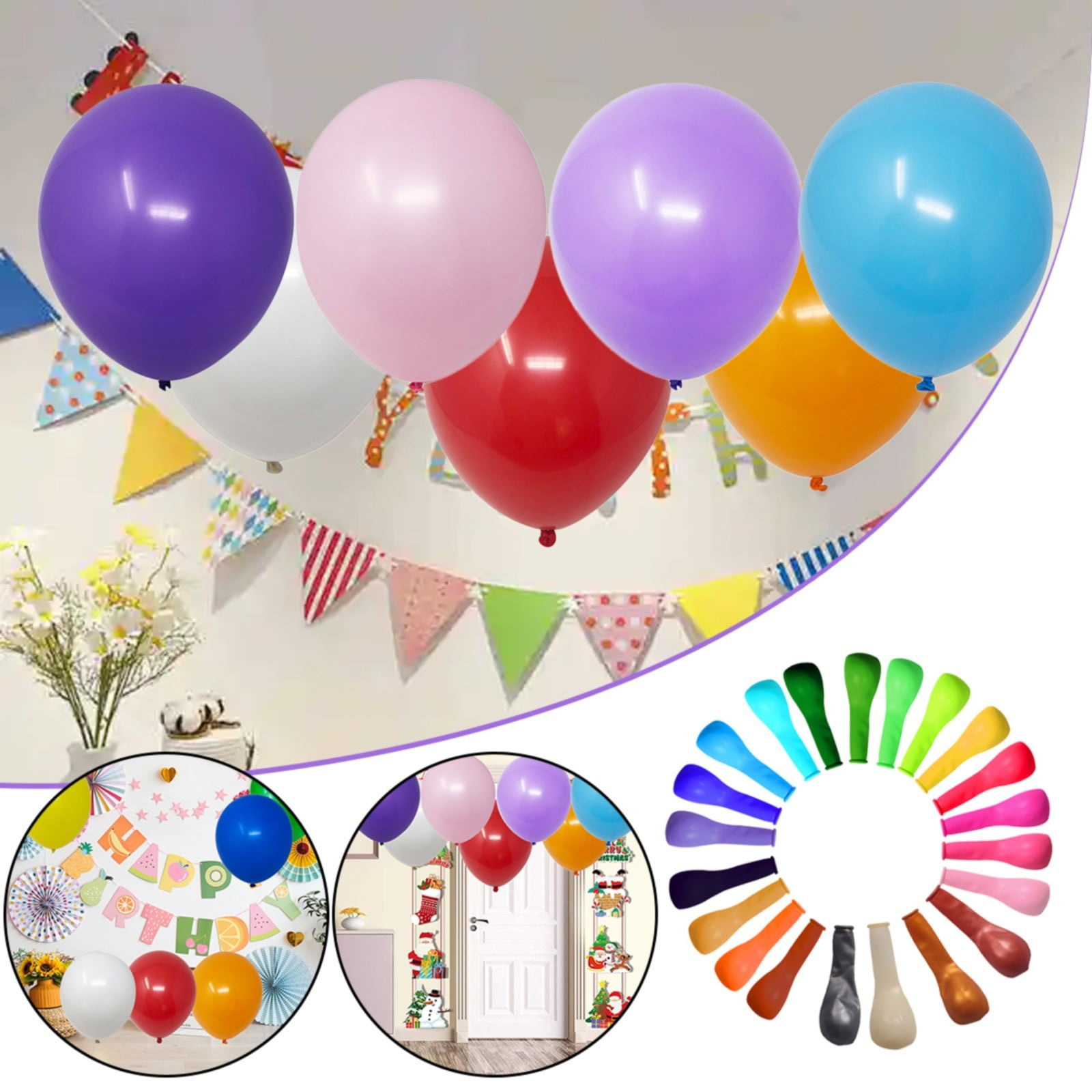 XYKA Balloons Rainbow Set (100 Pack) 12 Inches, Assorted Bright Colors ...