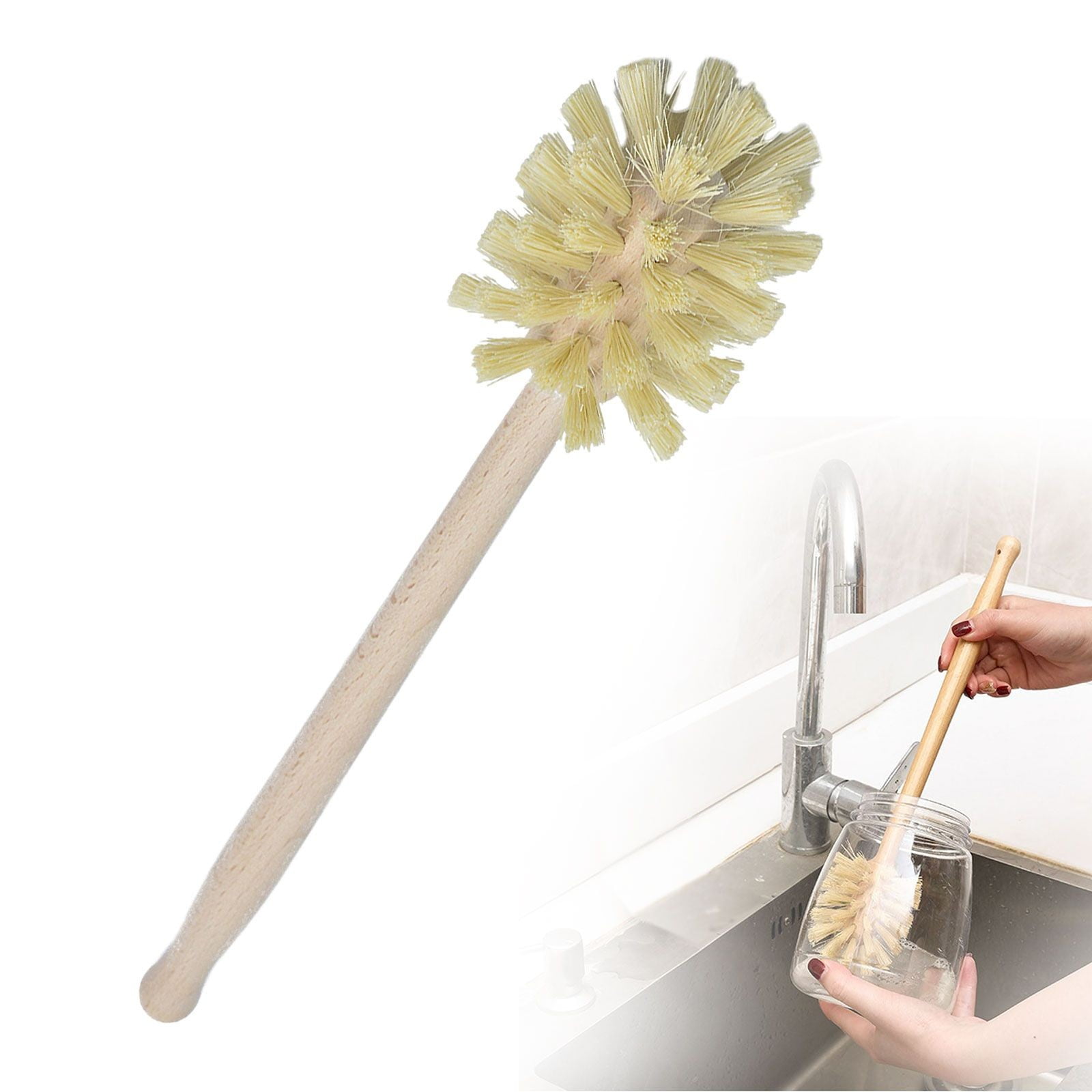 XYKA Bottle Brush, 14in Extra Long German Beechwood Handle,Bottle Brush ...