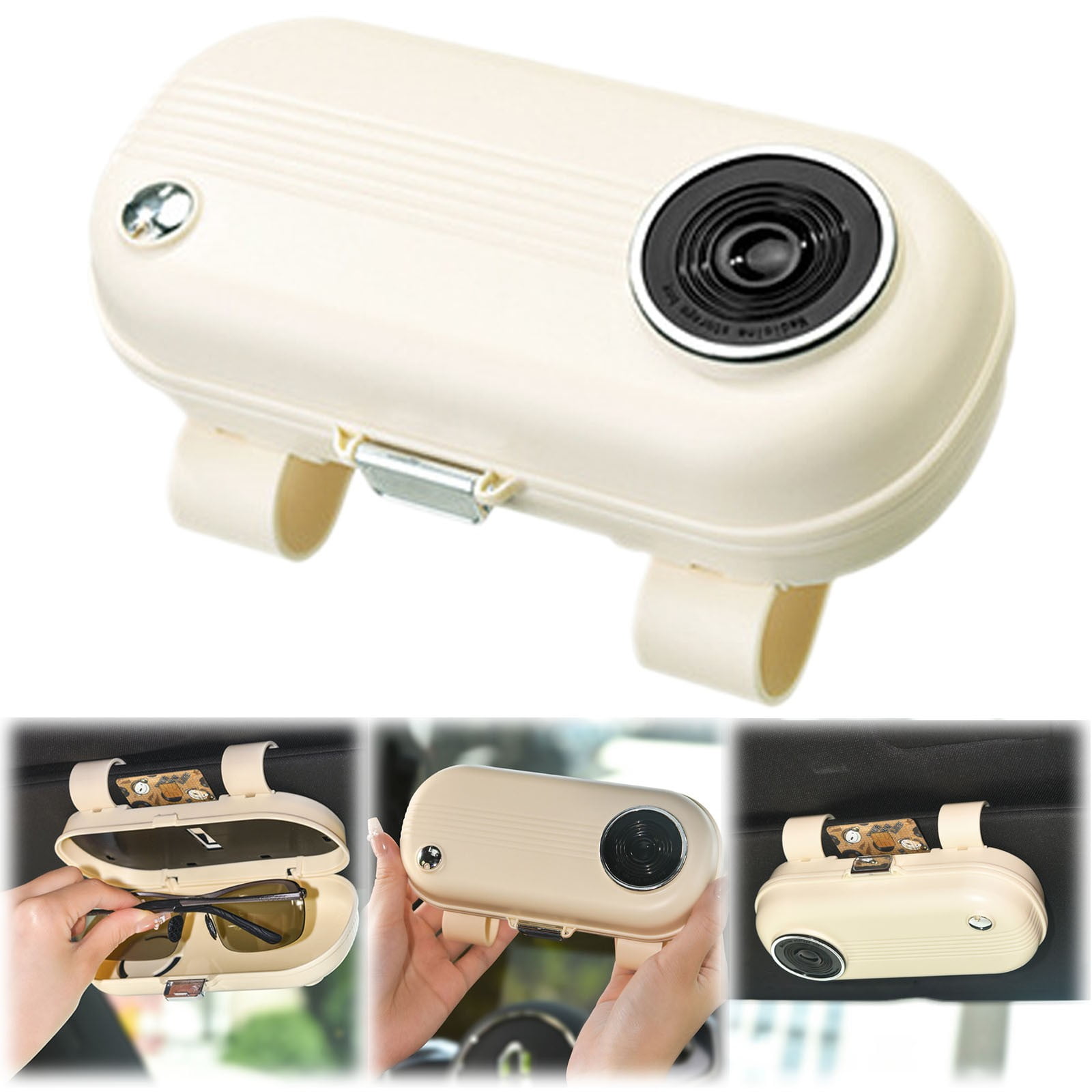 XYKA Car Sunglasses Holder - Sun Visor Storage Case for Glasses, Non ...