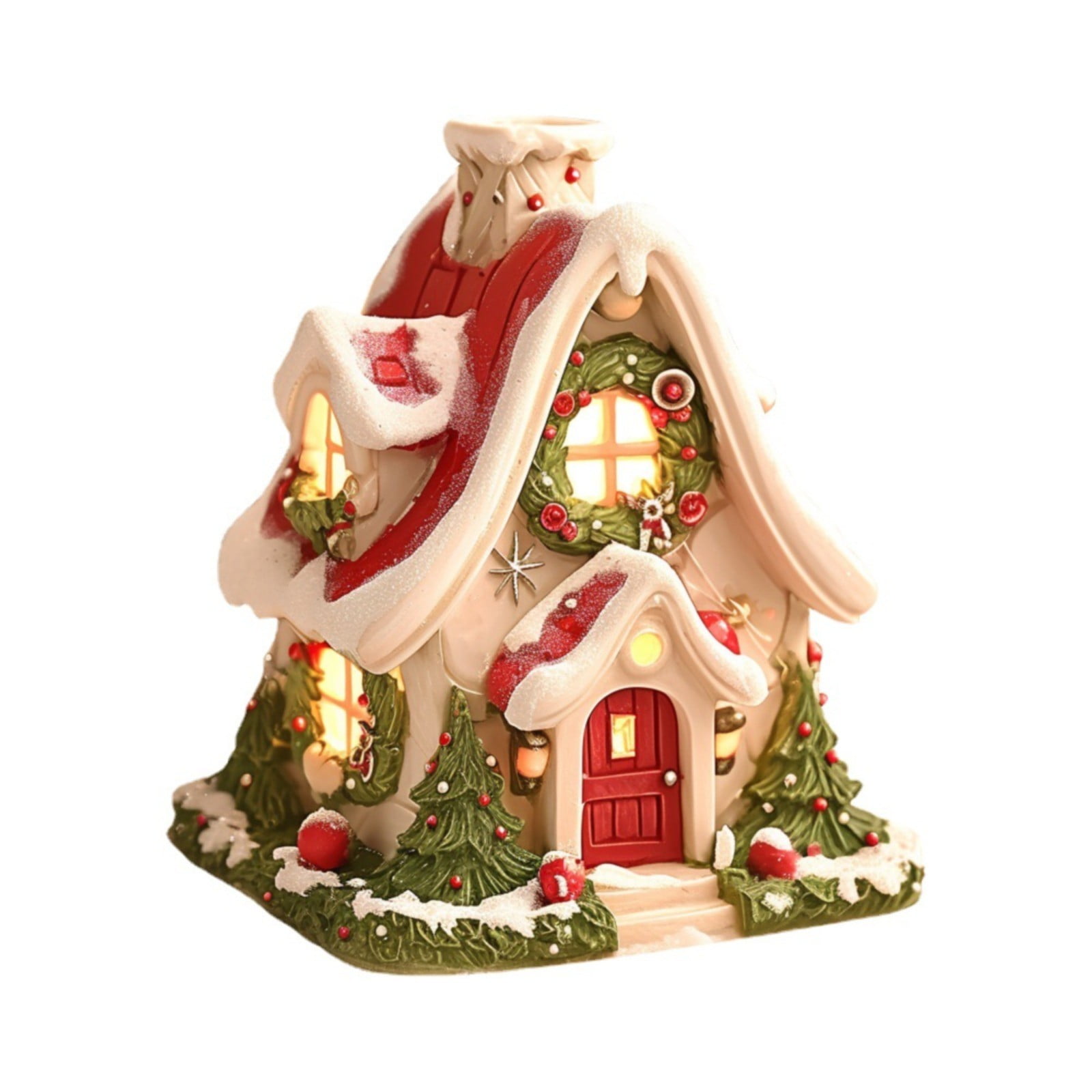 XYKA Clearance Christmas Snow House Aromatherapy Burner Glowing Snow ...