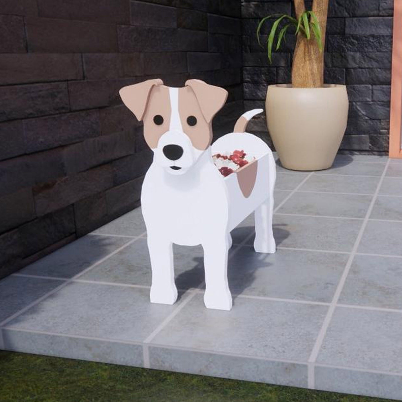 XYKA Decorative Dog Garden Flower Pots Cute Animal Shaped Poodle ...