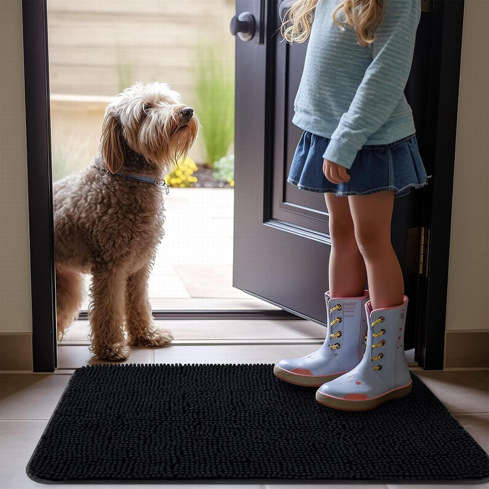 XYKA Dog Door Mat for Muddy Absorbent Non-Slip Washable Indoor Entry ...