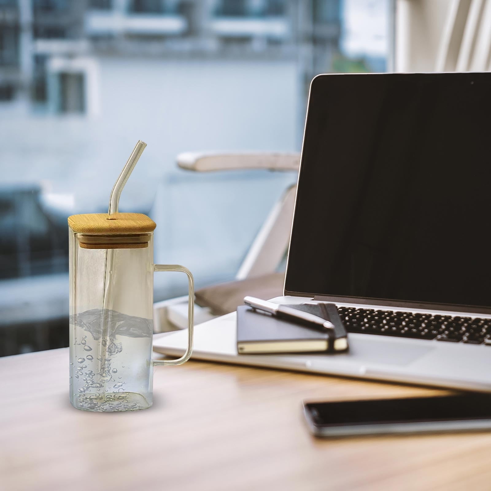 XYKA Drinking Glasses With Lids And Glass Straw Clearance Ideal For ...