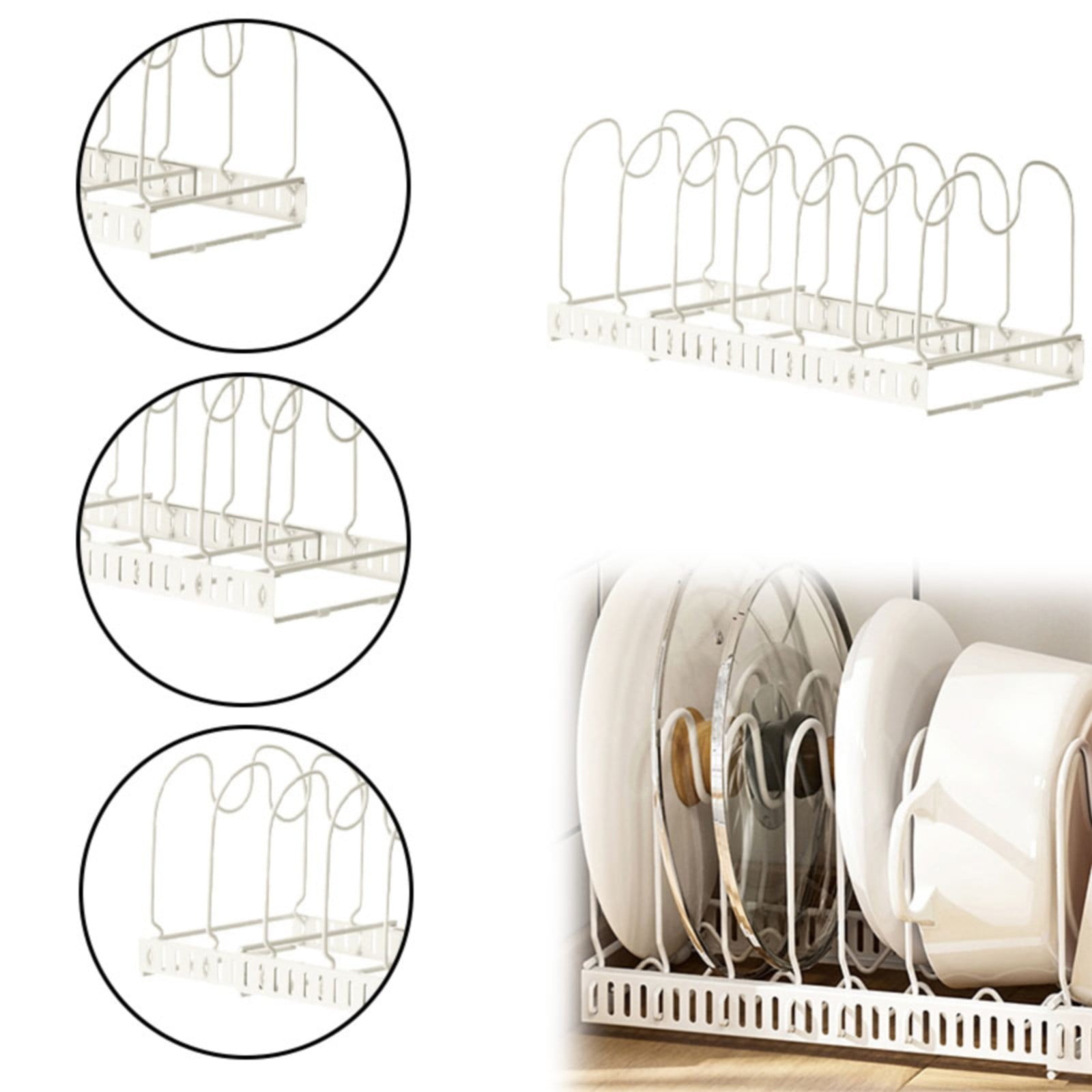 XYKA Expandable Pot Lid Rack Lunch Box Holder Adjustable U-Shaped Pot ...