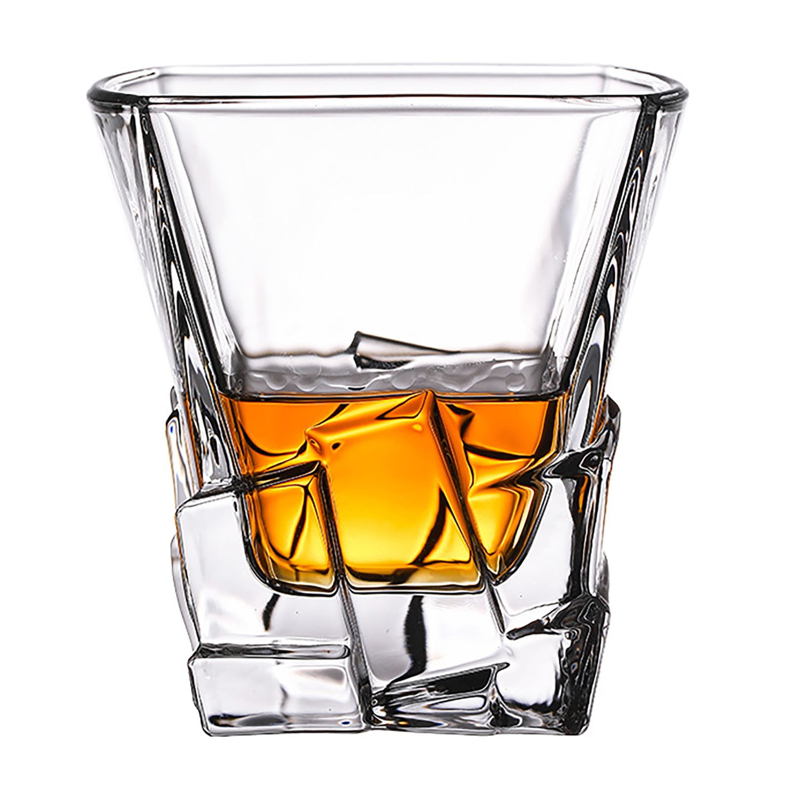 XYKA Fashion Unique Shape Whiskey Glass, Durable Heavy Crystal Whiskey ...