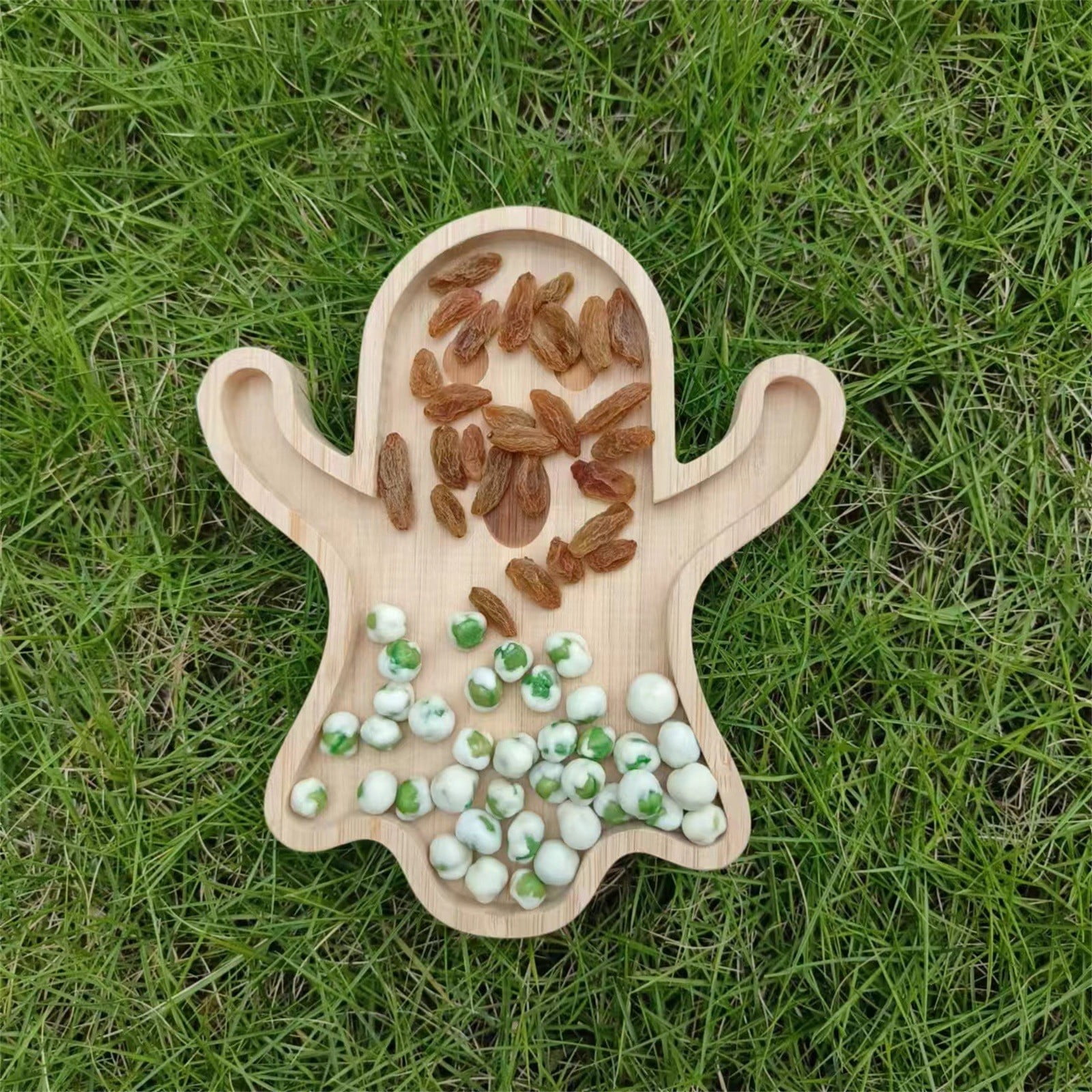 XYKA Halloween Snack Tray Pumpkin Bat Serving Tray Solid Wood Dinner ...