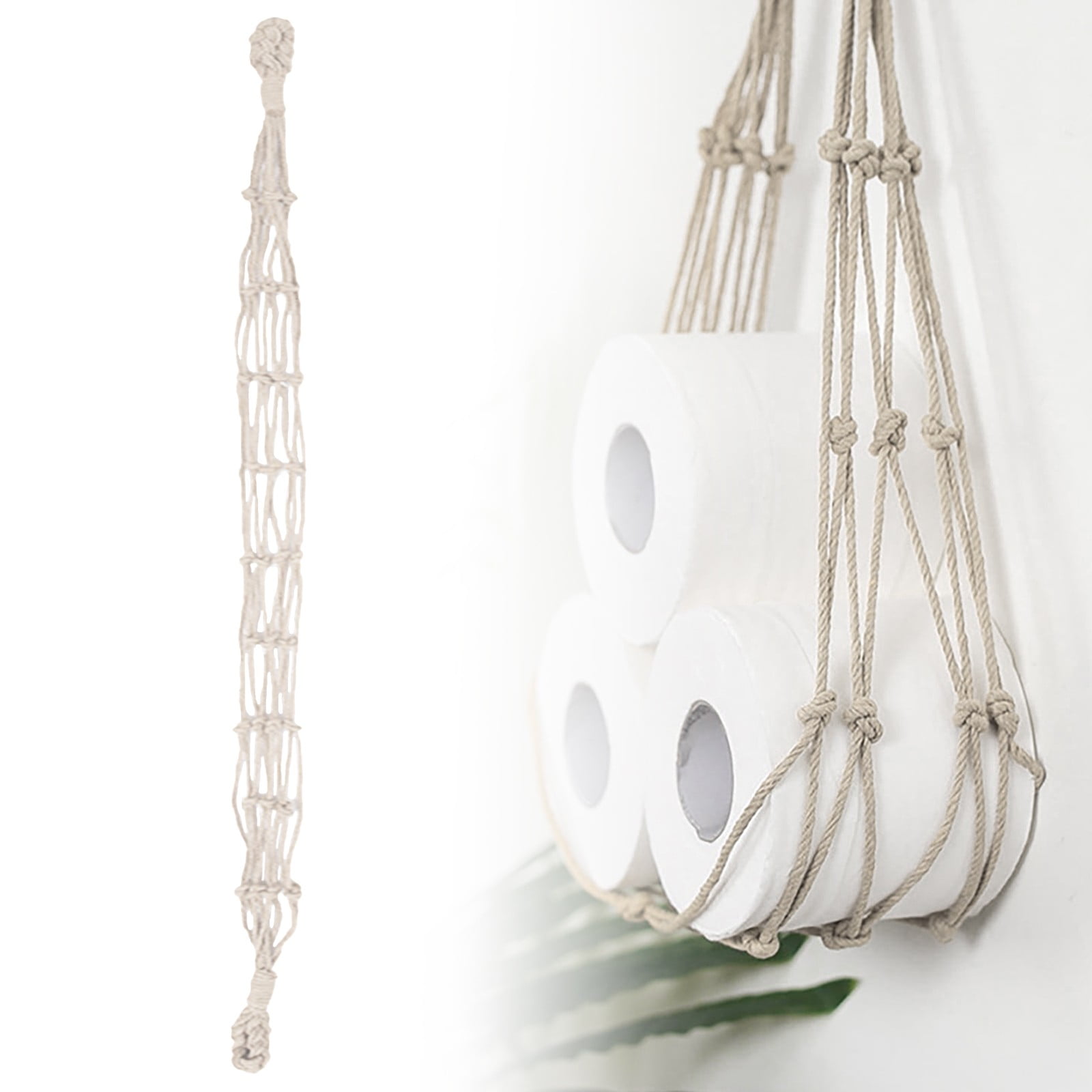 XYKA Hanging Storage Woven Mesh – Woven Cotton Rope Mesh for Toilet ...