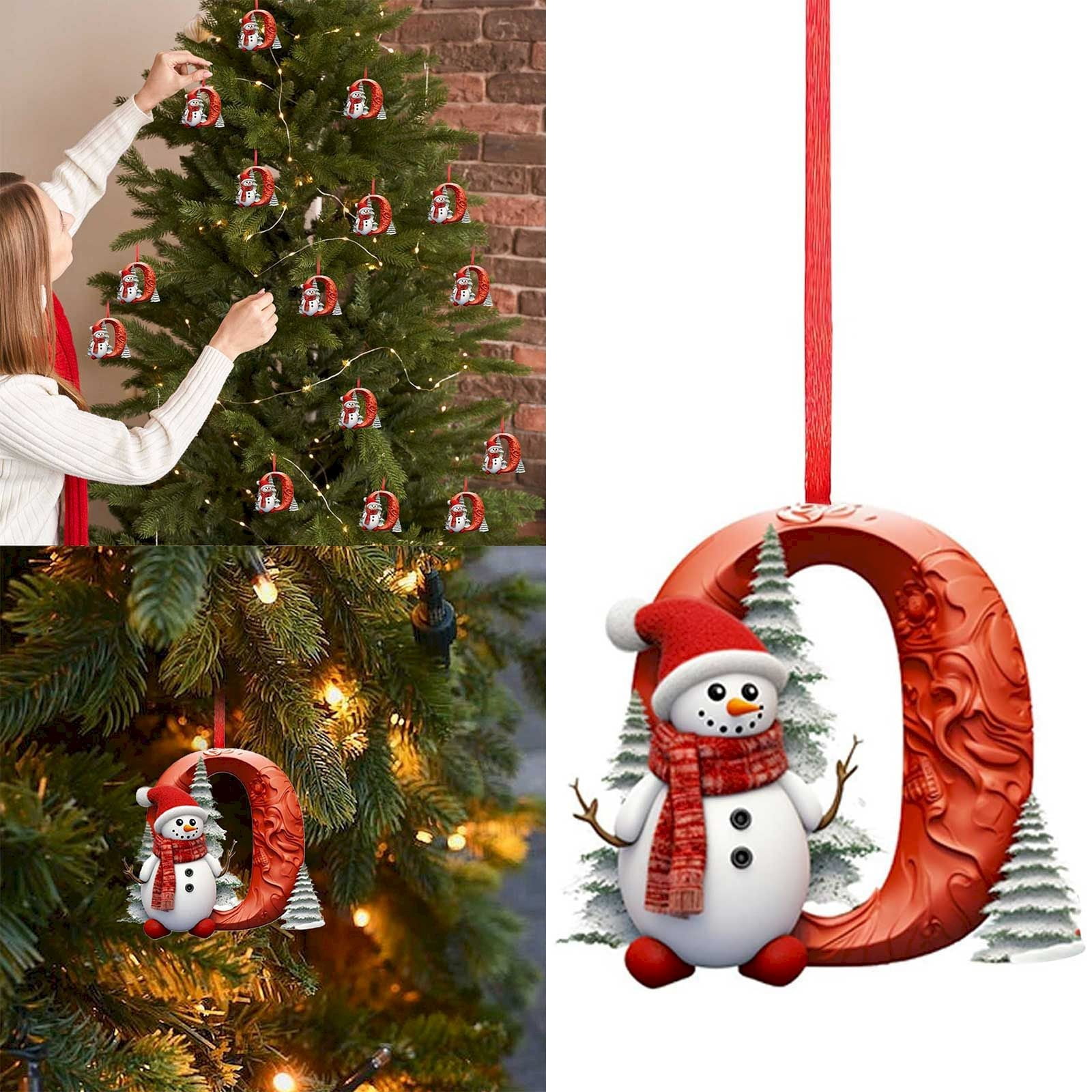 XYKA Letter Christmas Tree Pendant A to Z Decorative Alphabet Ornaments ...