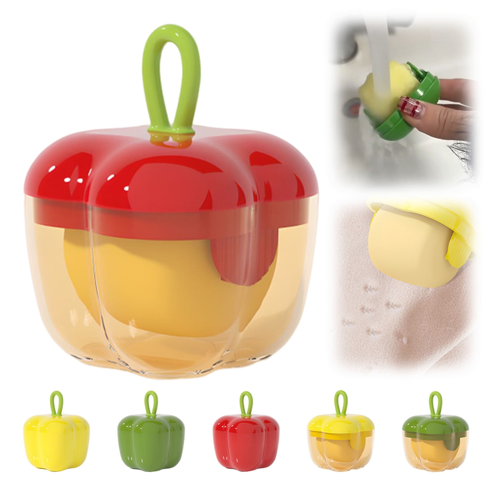 XYKA Mini Cute Bell Pepper Shape Reusable Gel Lint Rollers, Washable ...