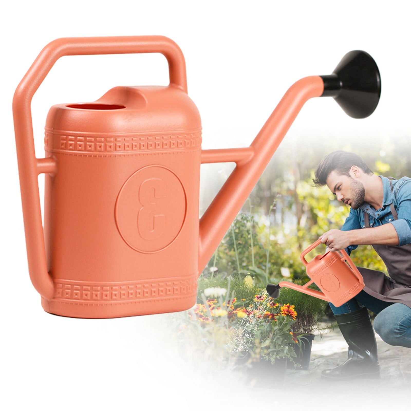 XYKA Plant Watering Can - Large Plastic Garden Water Pot Yardwe Curved ...