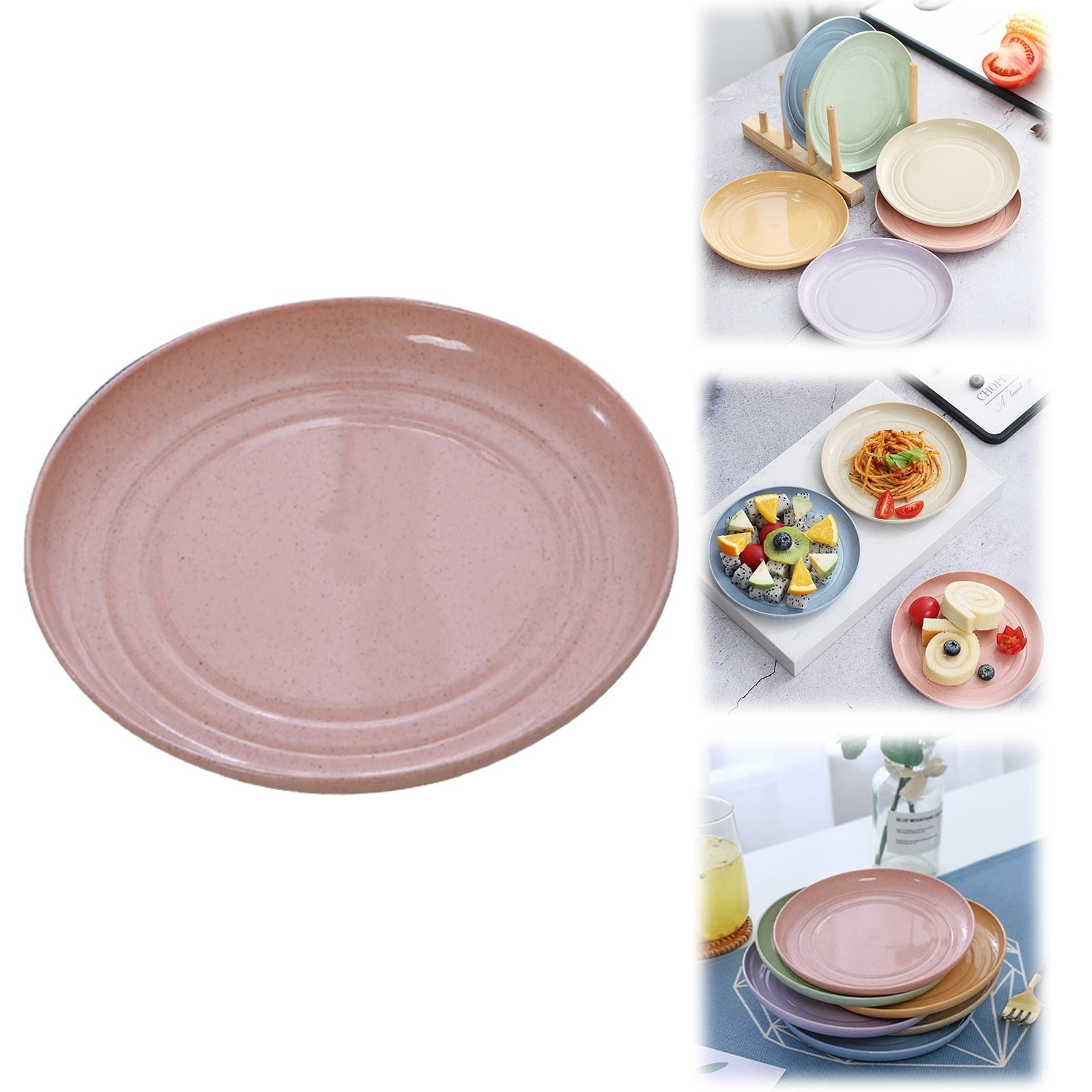 XYKA Round Snack Plates Made from Sustainable Wheat Material Multi ...