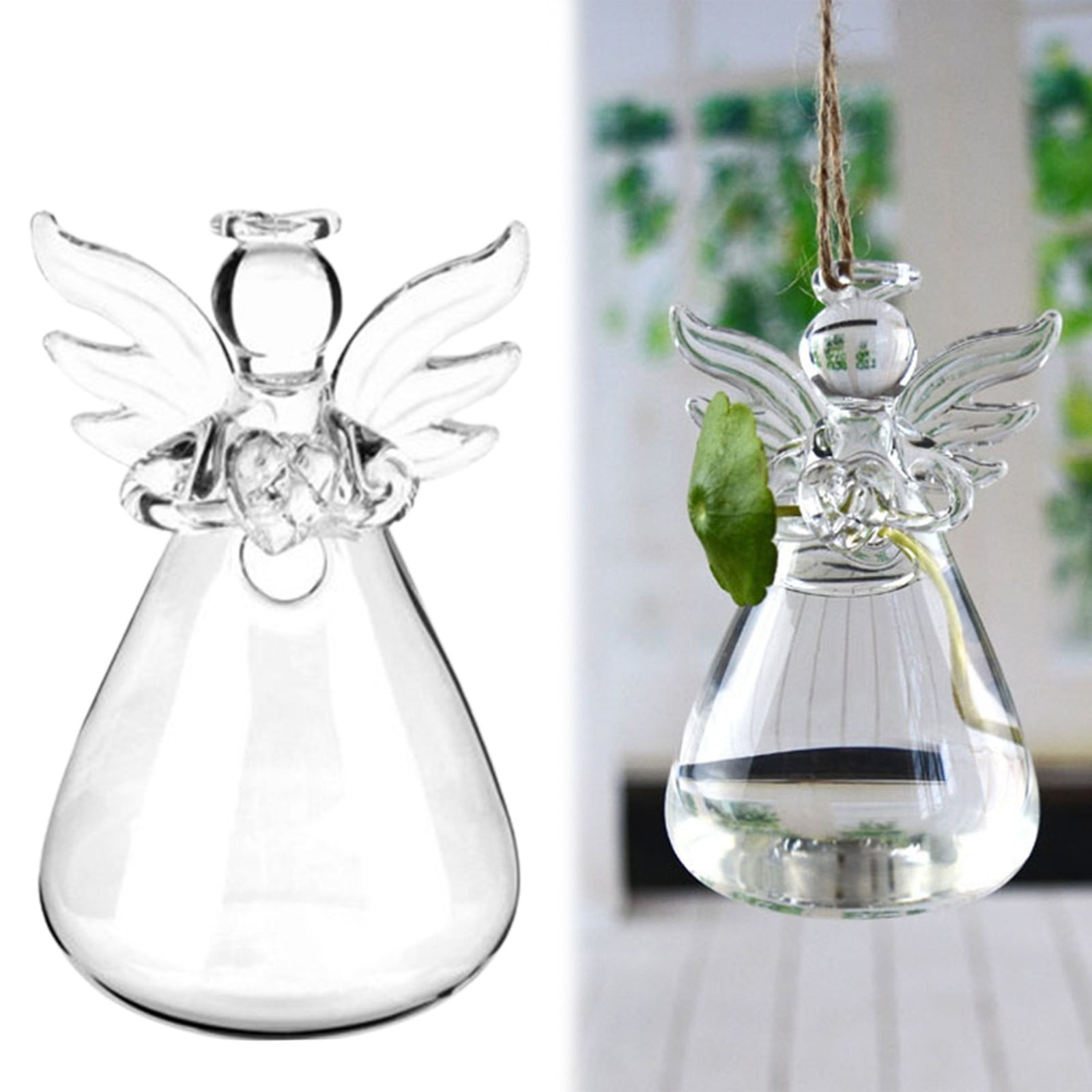 XYKA Sziqiqi Clear Glass Guardian Angel Vases Bulk Angel Hanging Glass ...