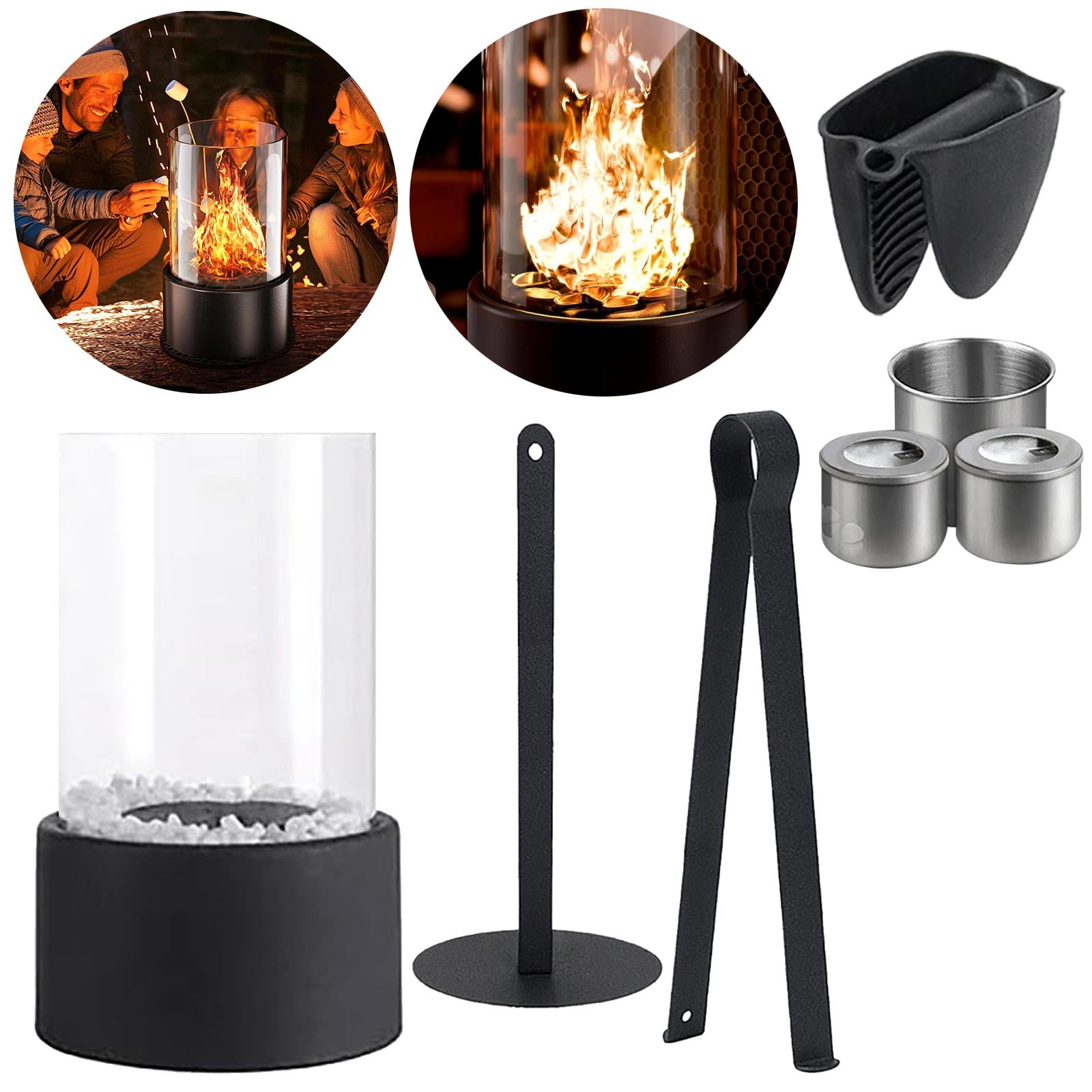 XYKA Tabletop Fire with Adjustable Flame Portable Mini Fire Bowl for ...