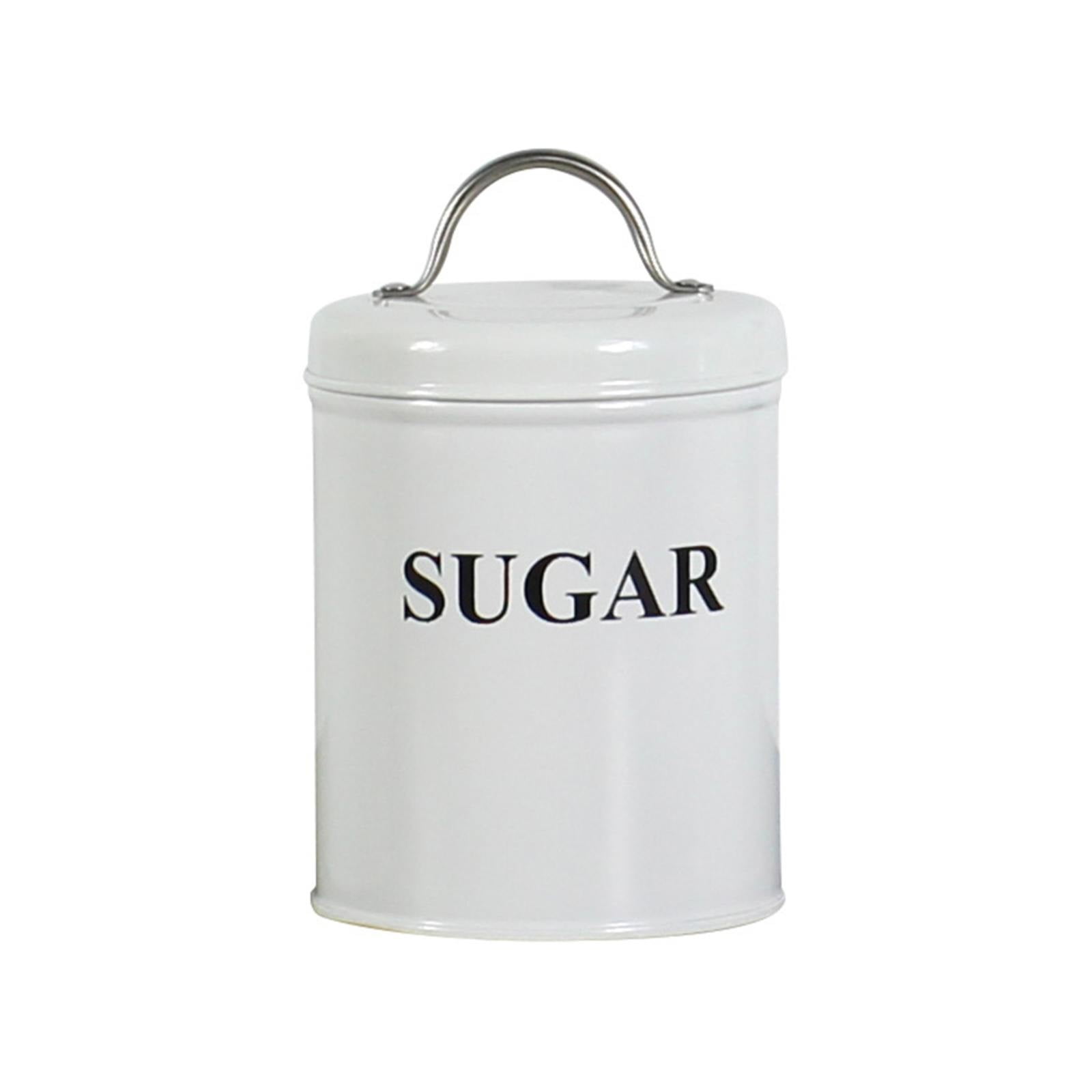 XYKA Vintage Farmhouse Metal Canisters Set with Tray White Retro ...