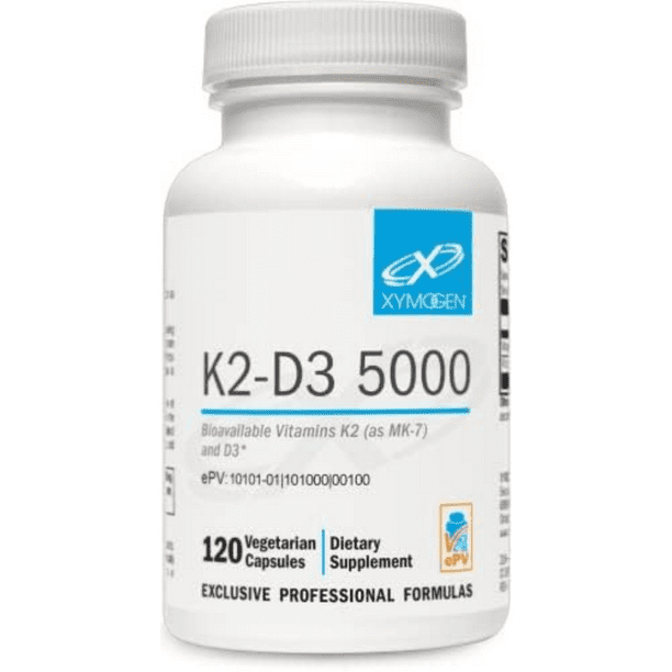 XYMOGEN K2-D3 5000 - Vitamin D3 K2 - Bioavailable Vitamin D 5000 IU ...