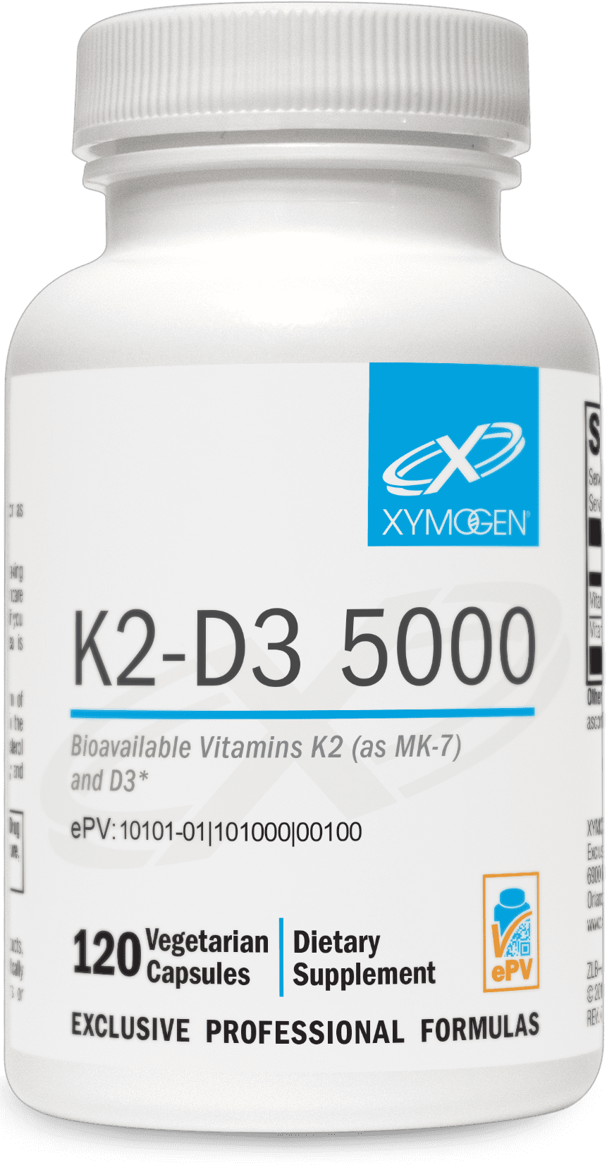 XYMOGEN K2-D3 5000 - Vitamin D3 K2 - Bioavailable Vitamin D 5000 IU (Cholecalciferol) with ...