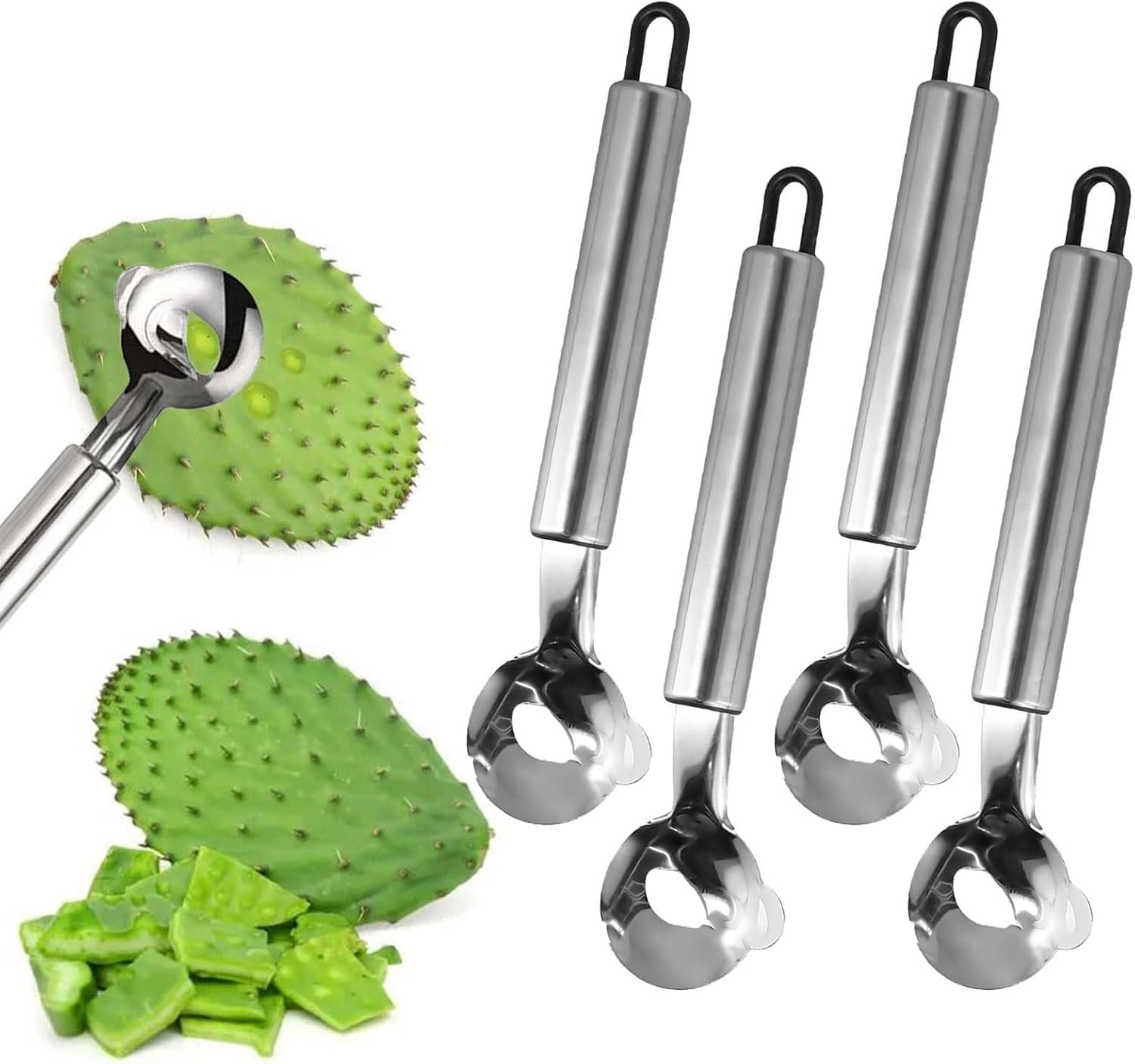 XYRSRUW 4PC Cactus Peeler, Ergonomic Cactus Thorn Remover, Stainless ...