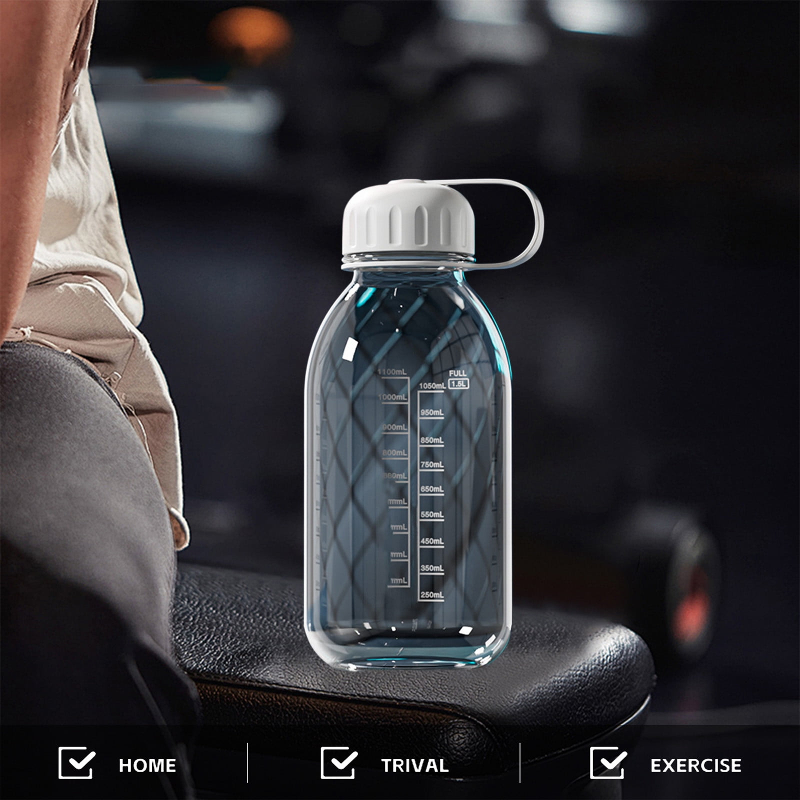 XYRSRUW 50 Oz Leakproof Sports Water Bottle, Gym Space Cup, Fitness ...