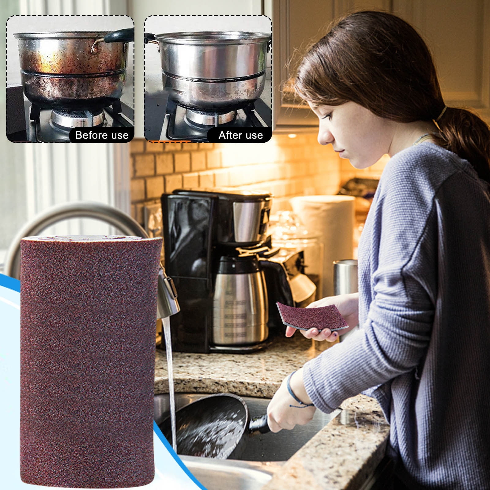 XYRSRUW Carborundum Sponge, High-Density Cleaning Sponge for Tough ...