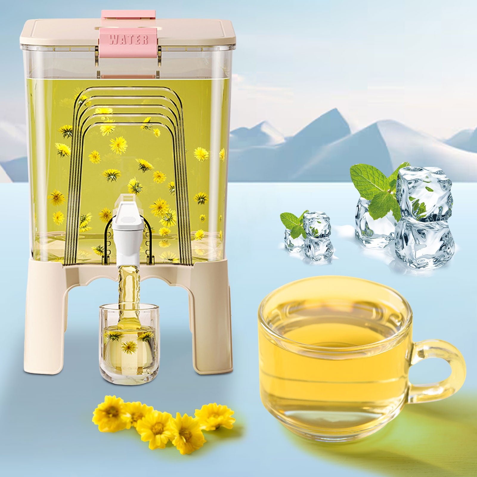 XYRSRUW Cold Beverage Dispenser, Sealed Food-Grade Large Capacity Water ...