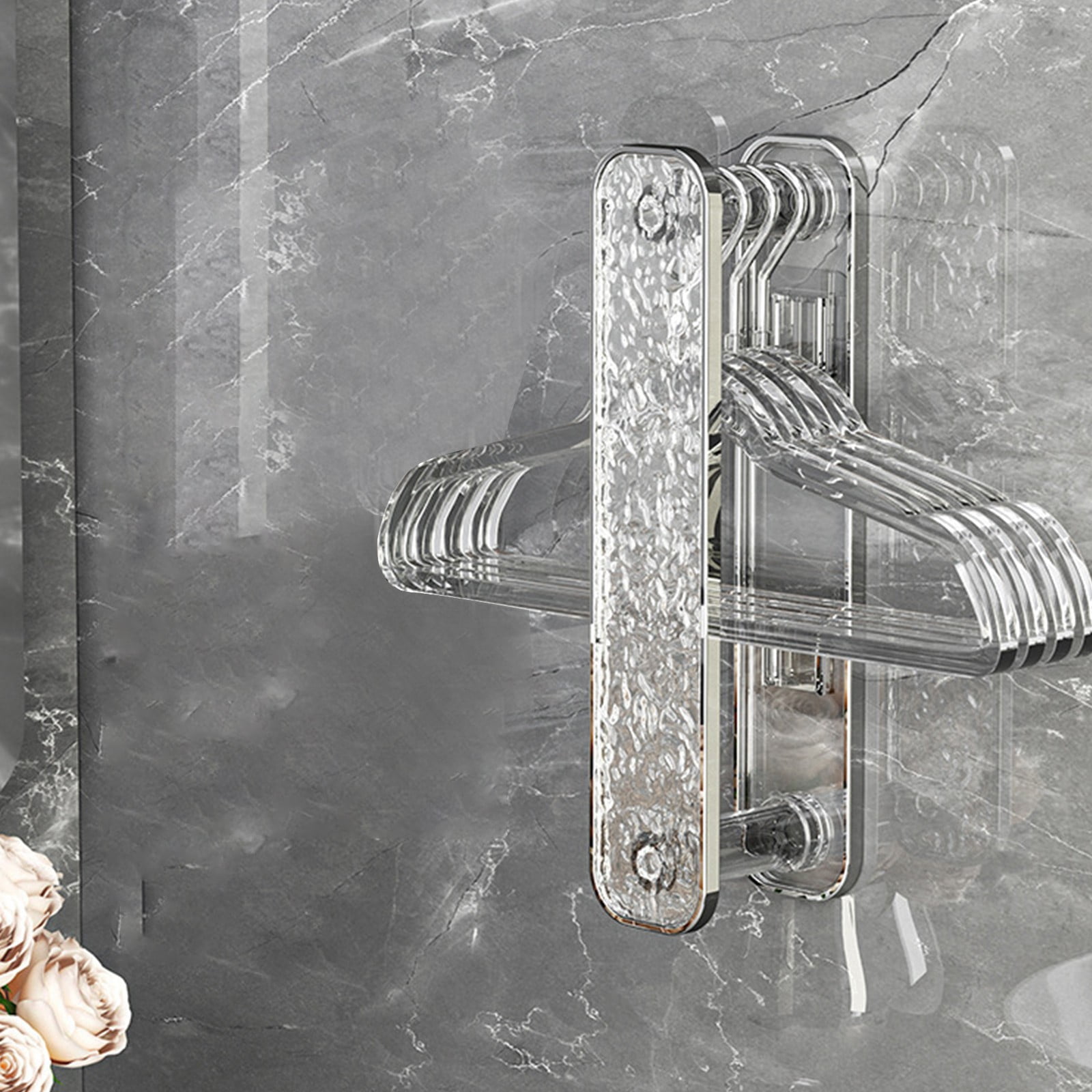 XYRSRUW Hanger Storage Rack, Wall Mounted Clothes Hanger Organizer, No ...