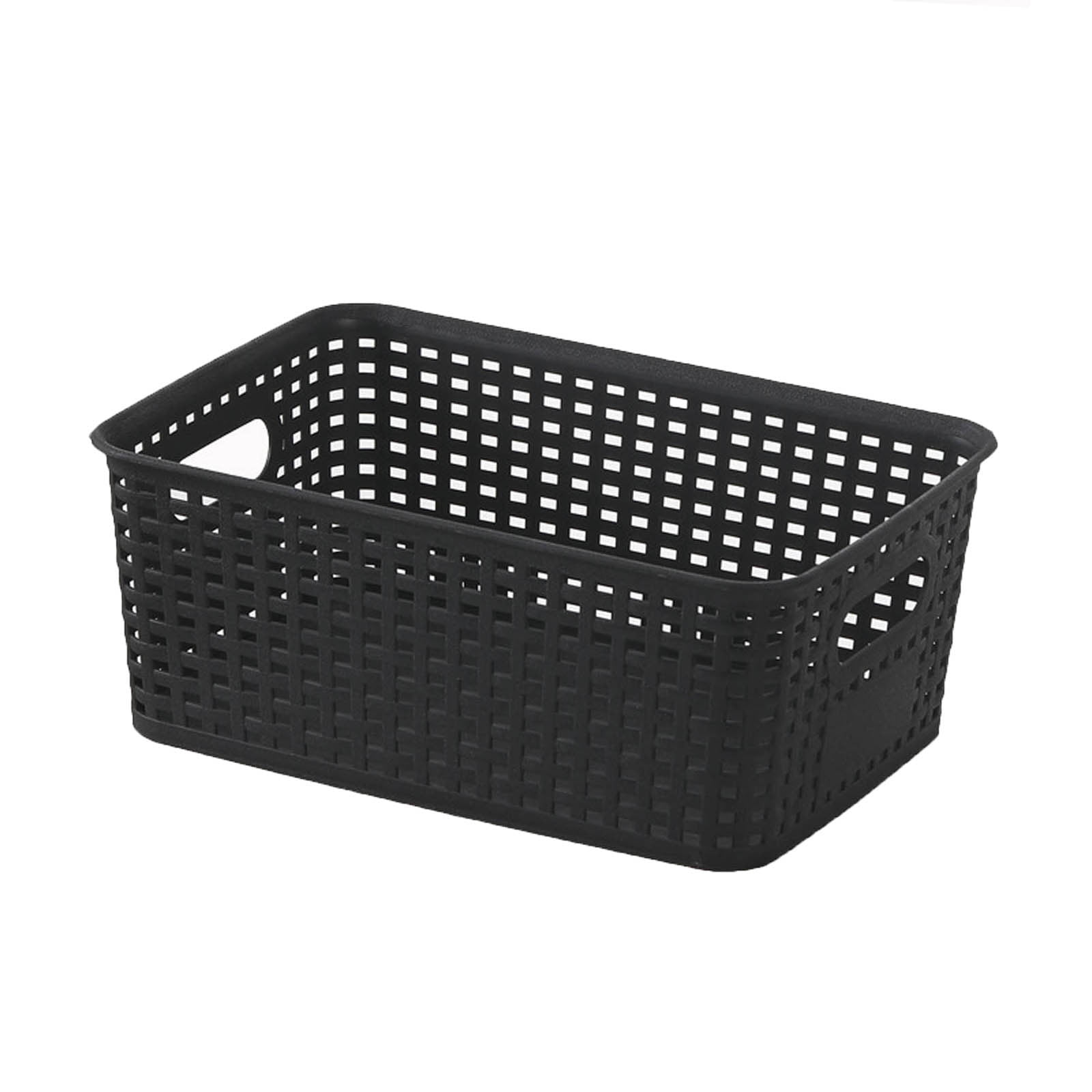 XYRSRUW Hollow Woven Plastic Storage Basket & Stackable Organizer Bin ...