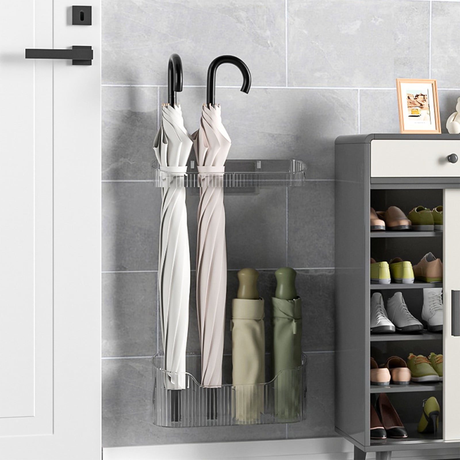 XYRSRUW Home Umbrella Rack, Wall Mounted Umbrella Storage Cabinet, Door ...