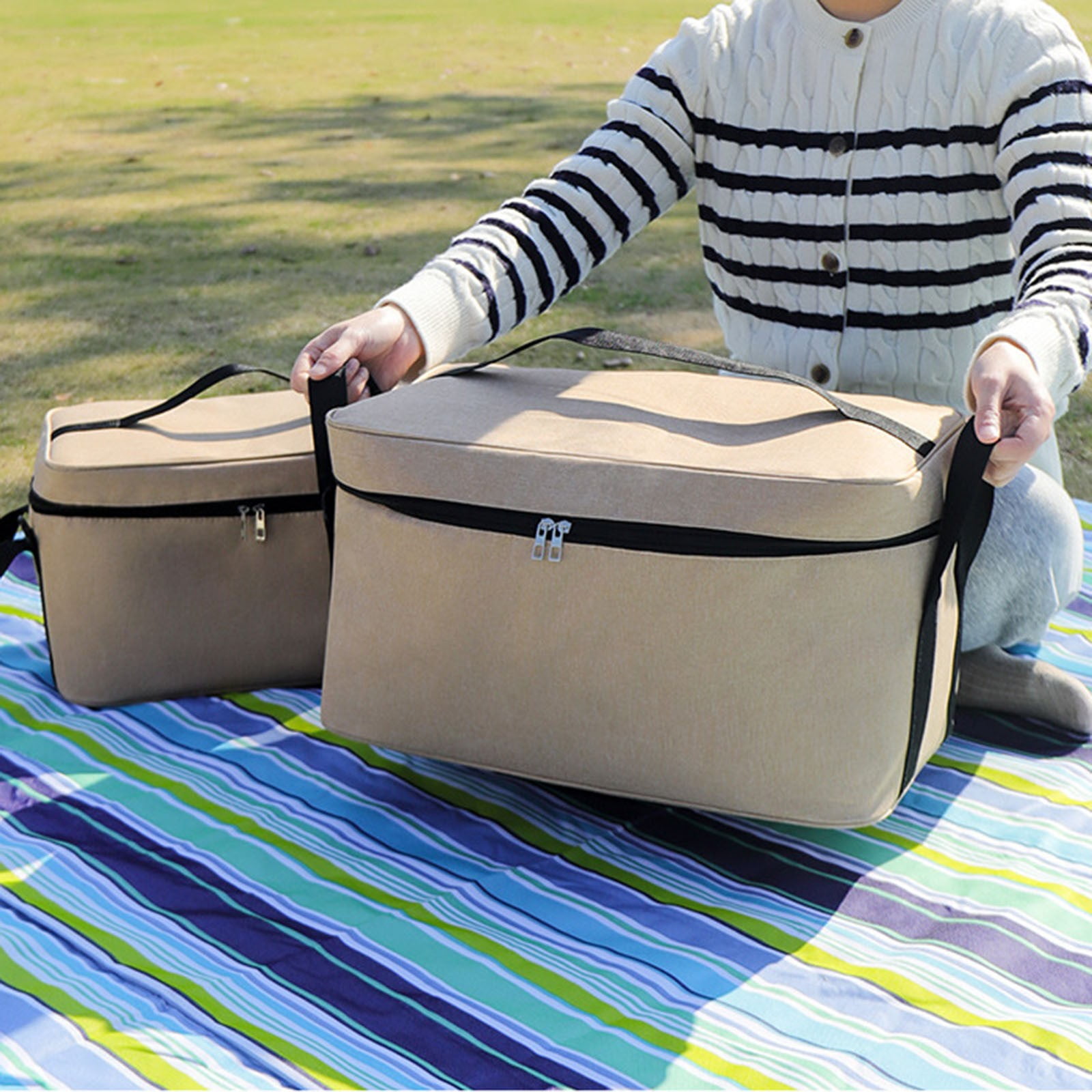 XYRSRUW Insulated Lunch Bag, Large Capacity Lunchbox Tote, Reusable ...