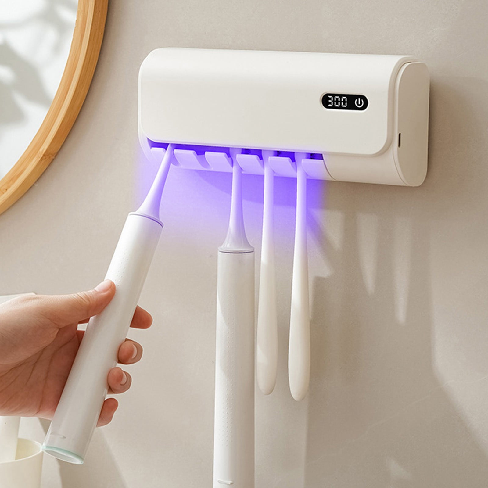 XYRSRUW Intelligent Toothbrush Holder, Wall Mounted Toothbrush Drying ...